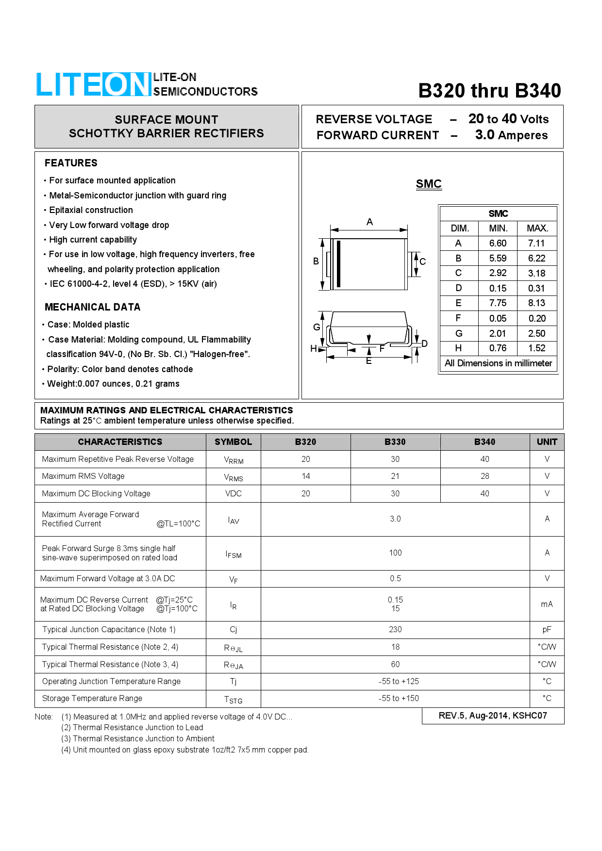 B340_（DIODES(美台)）B340中文资料_价格_PDF手册-立创电子商城