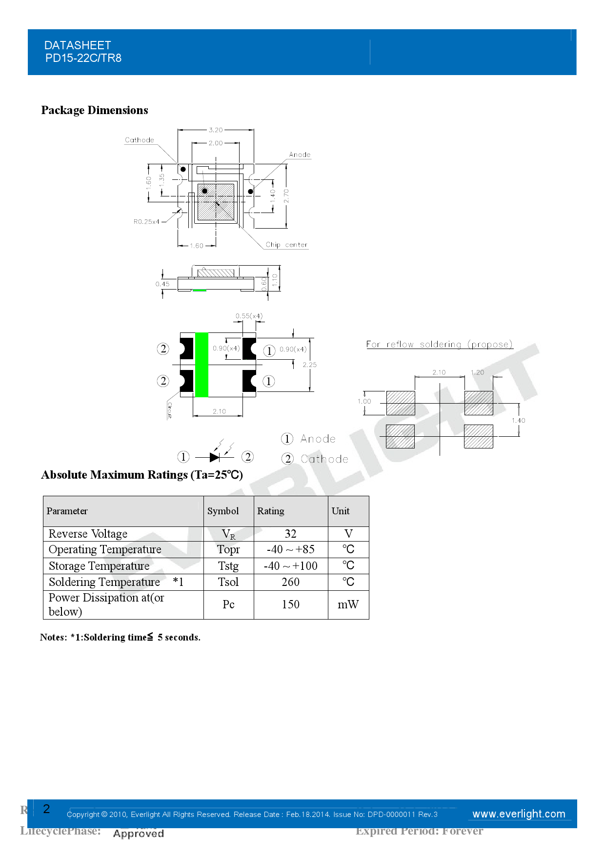 PD15-22C/TR8(OP)_（EVERLIGHT(台湾亿光)）PD15-22C/TR8(OP)中文资料_价格_PDF手册-立创电子商城