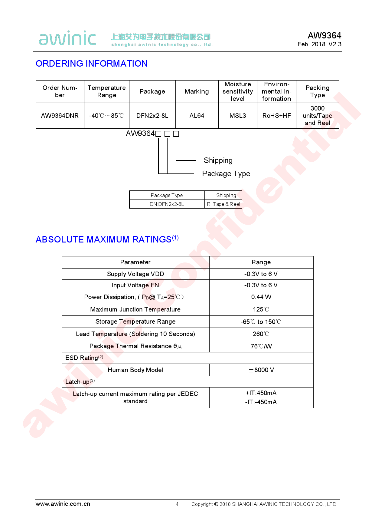 AW9364DNR_（AWINIC(艾为)）AW9364DNR中文资料_价格_PDF手册-立创电子商城