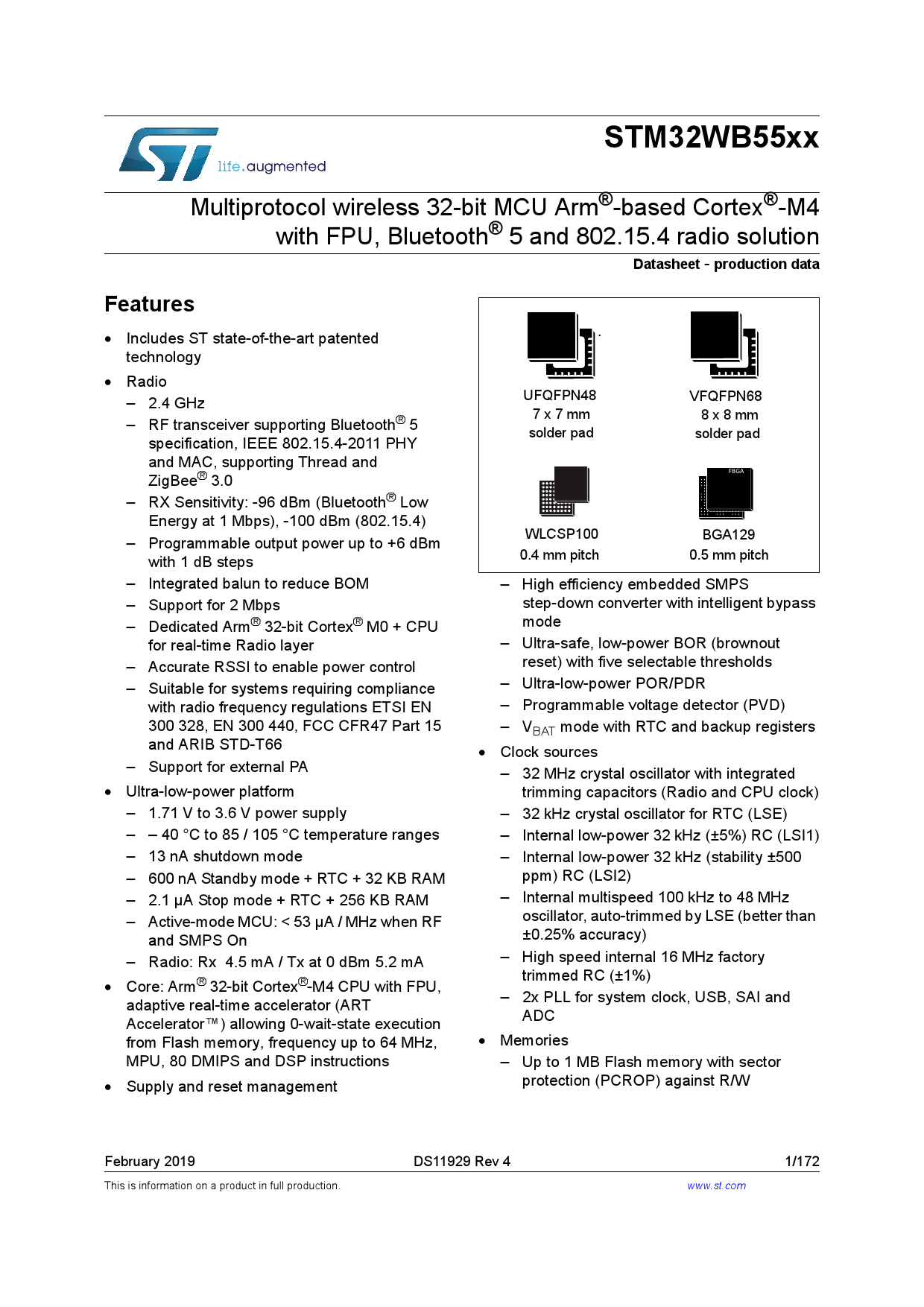 STM32WB55RGV6_（ST(意法半导体)）STM32WB55RGV6中文资料_价格_PDF手册-立创电子商城