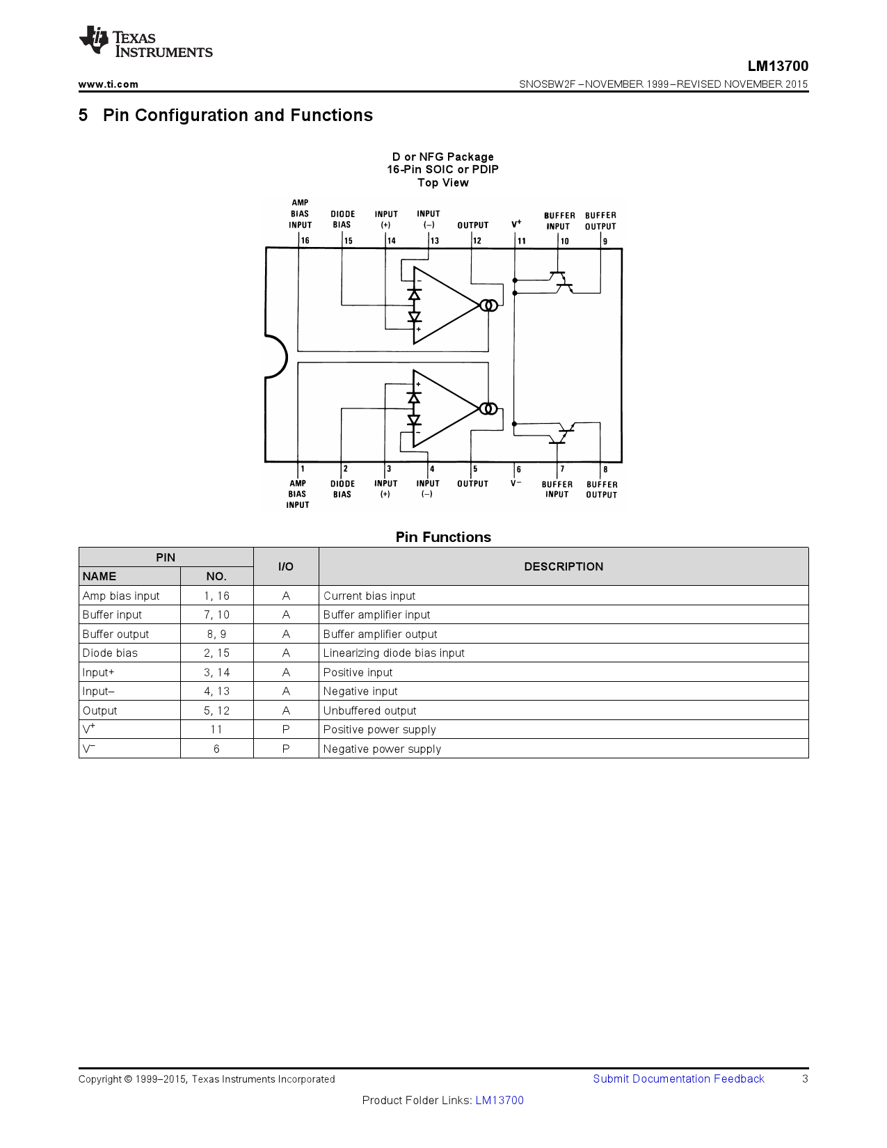 LM13700MX/NOPB_（TI(德州仪器)）LM13700MX/NOPB中文资料_价格_PDF手册-立创电子商城