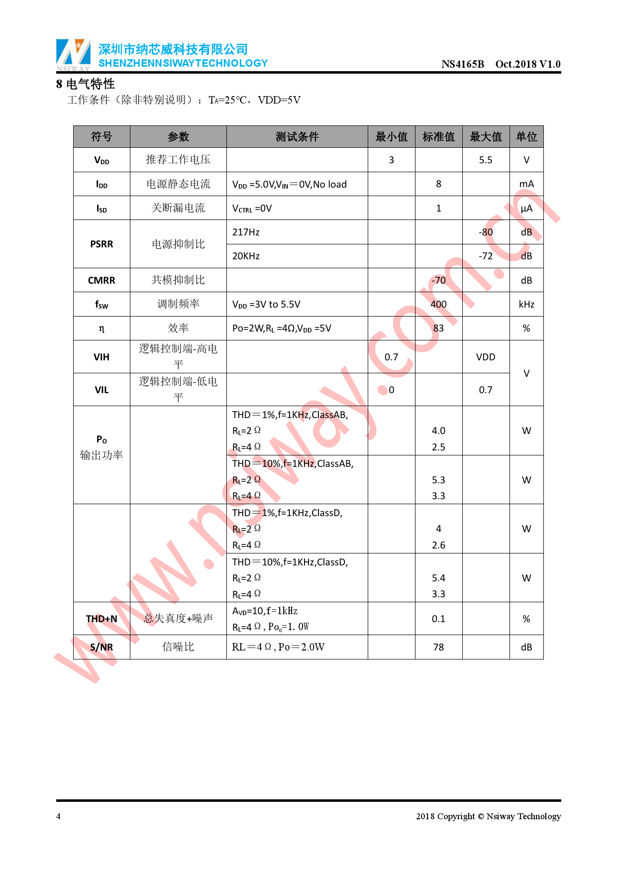 NS4165_（Nsiway(纳芯威)）NS4165中文资料_价格_PDF手册-立创电子商城