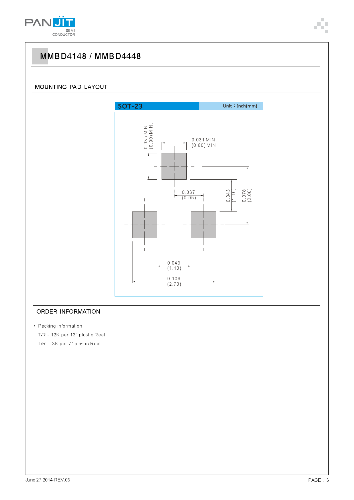 MMBD4148_R1_00001_（PANJIT(强茂)）MMBD4148_R1_00001中文资料_价格_PDF手册-立创电子商城