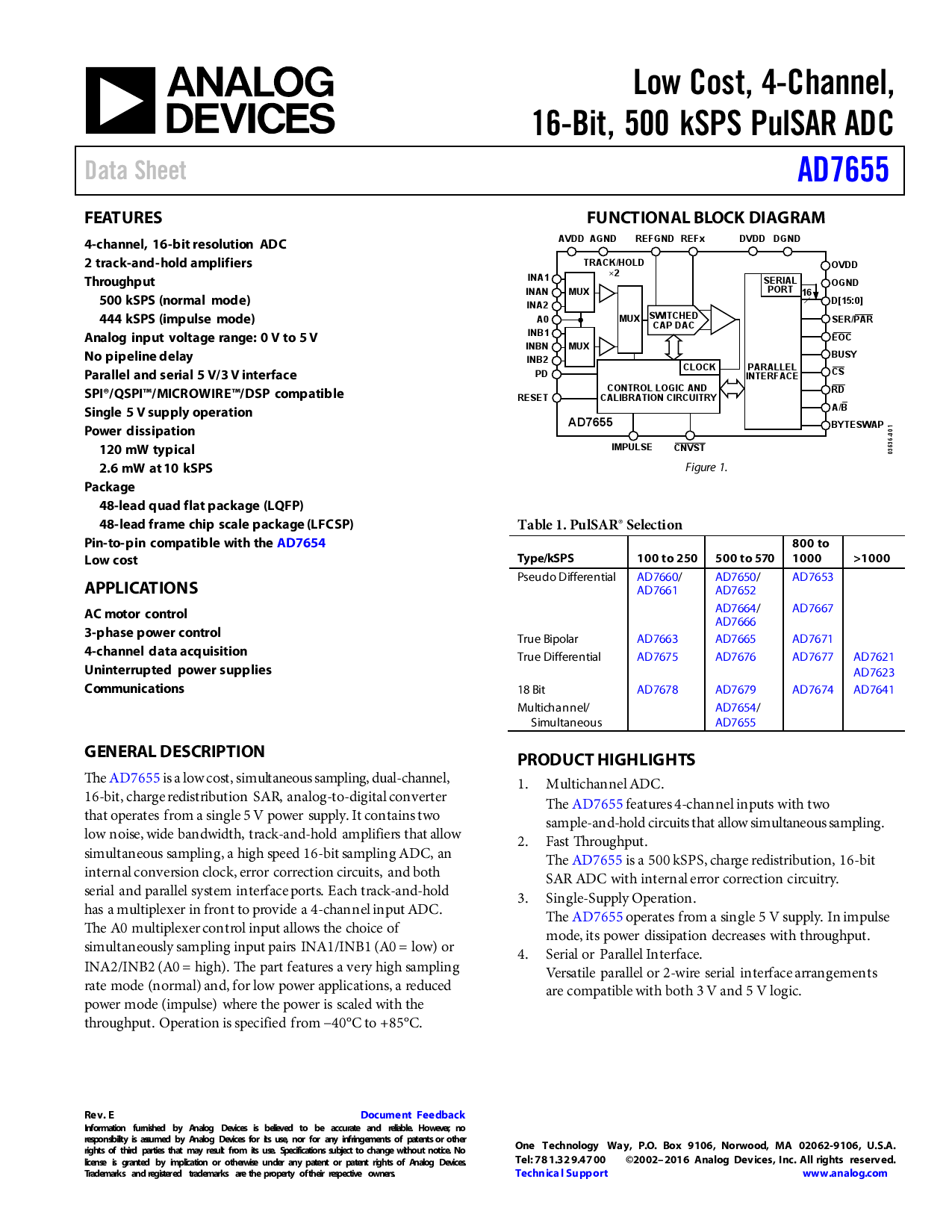 AD7655ASTZ_（ADI(亚德诺)）AD7655ASTZ中文资料_价格_PDF手册-立创电子商城