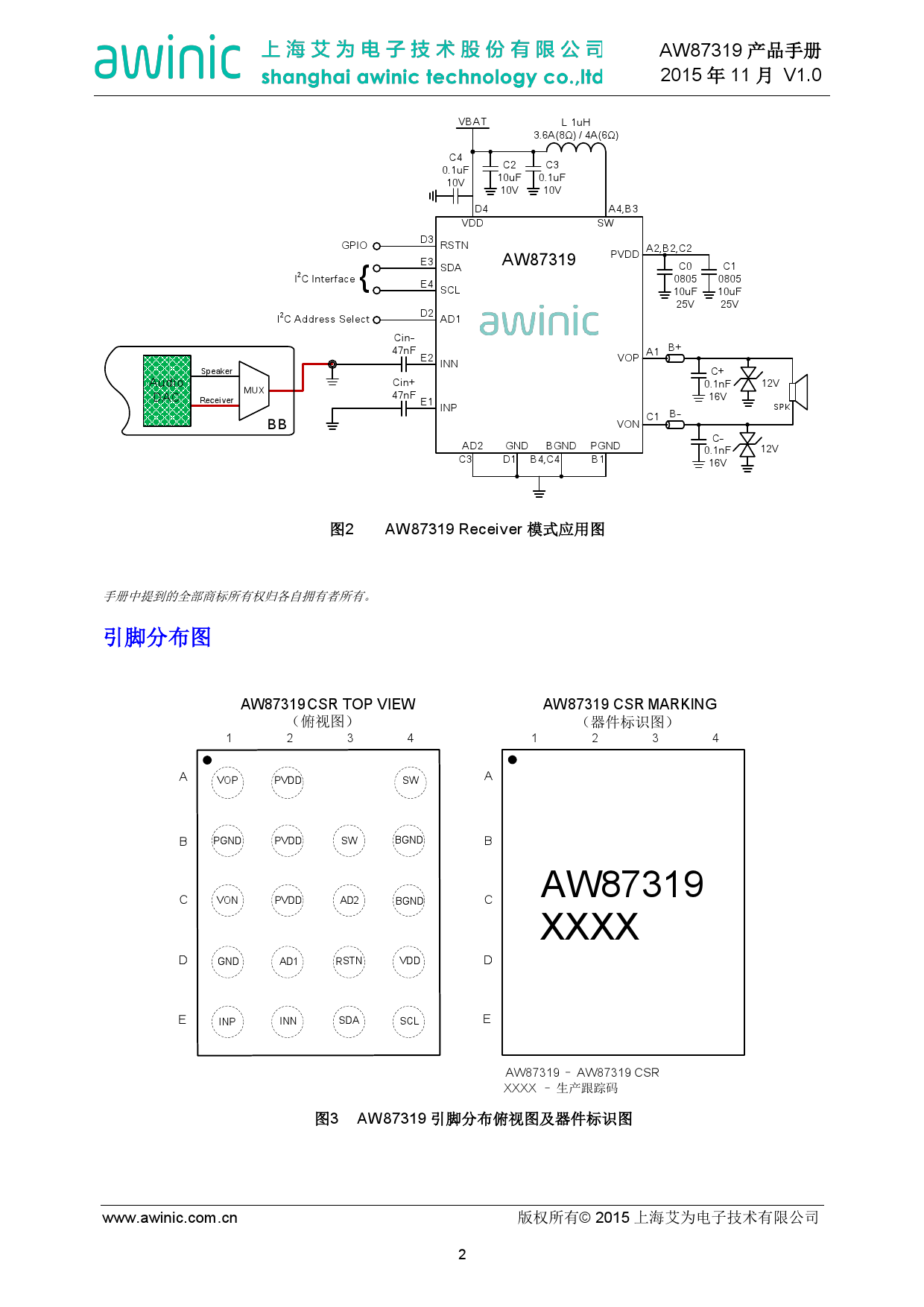 AW87319CSR_（AWINIC(艾为)）AW87319CSR中文资料_价格_PDF手册-立创电子商城