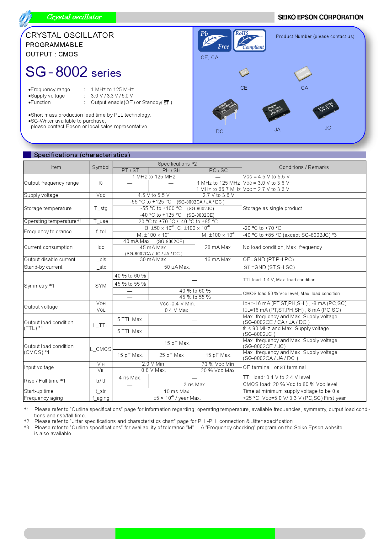 SG-8002CA 10.000000 MHz PT B_（EPSON(爱普生)）SG-8002CA 10.000000 MHz PT B中文资料_价格_PDF手册-立创电子商城
