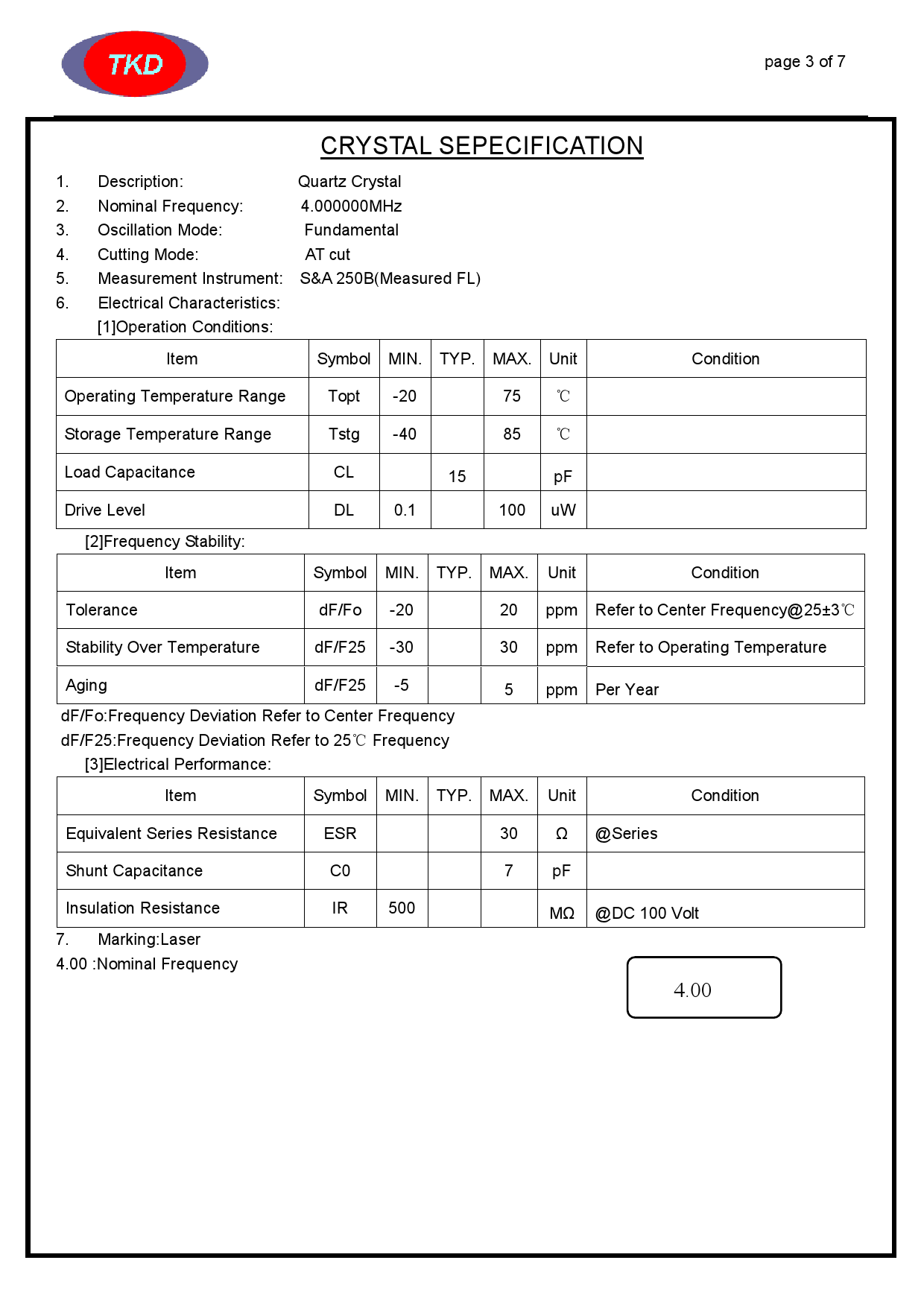 49SMD-4MHZ-15PF-20PPM_（TKD(泰晶)）49SMD-4MHZ-15PF-20PPM中文资料_价格_PDF手册-立创电子商城