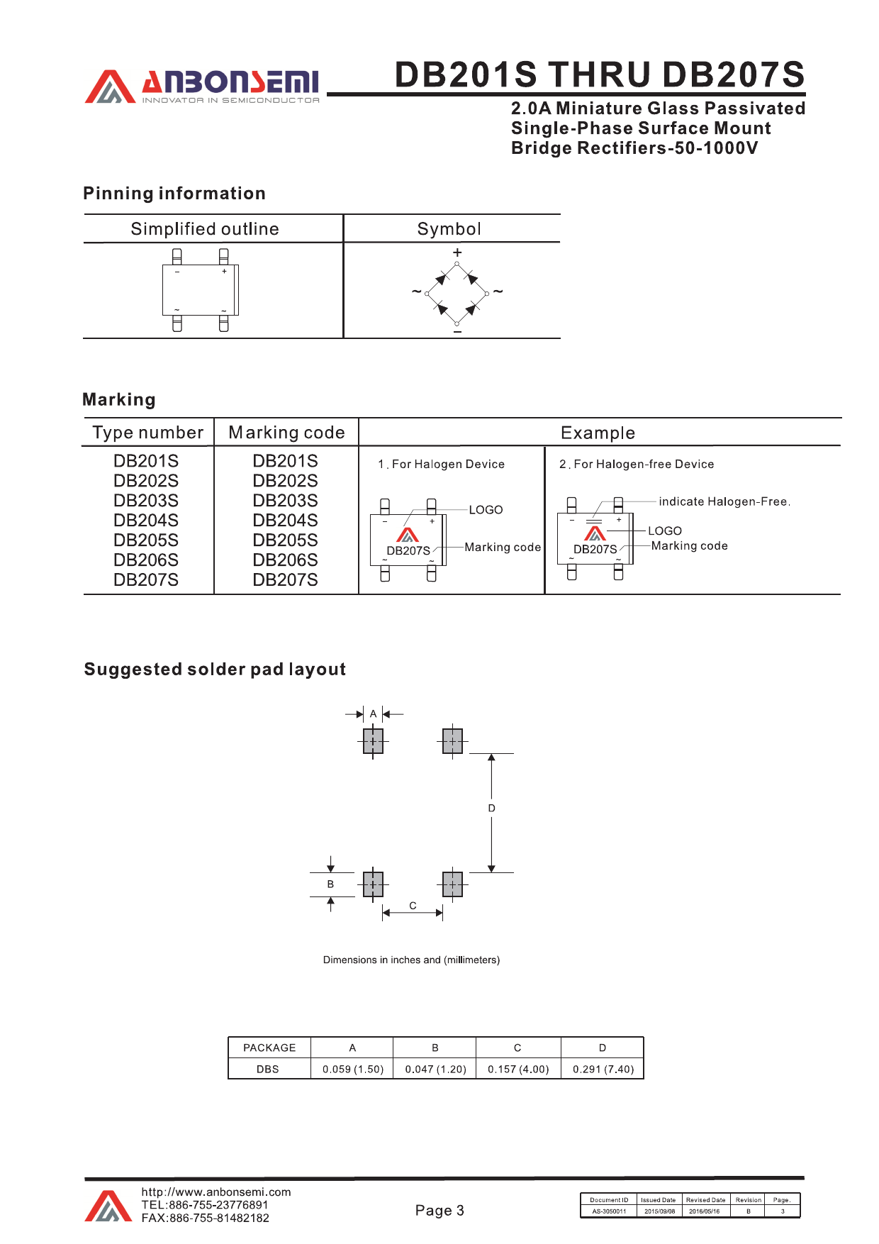 DB207S_（AnBon(台湾安邦)）DB207S中文资料_价格_PDF手册-立创电子商城
