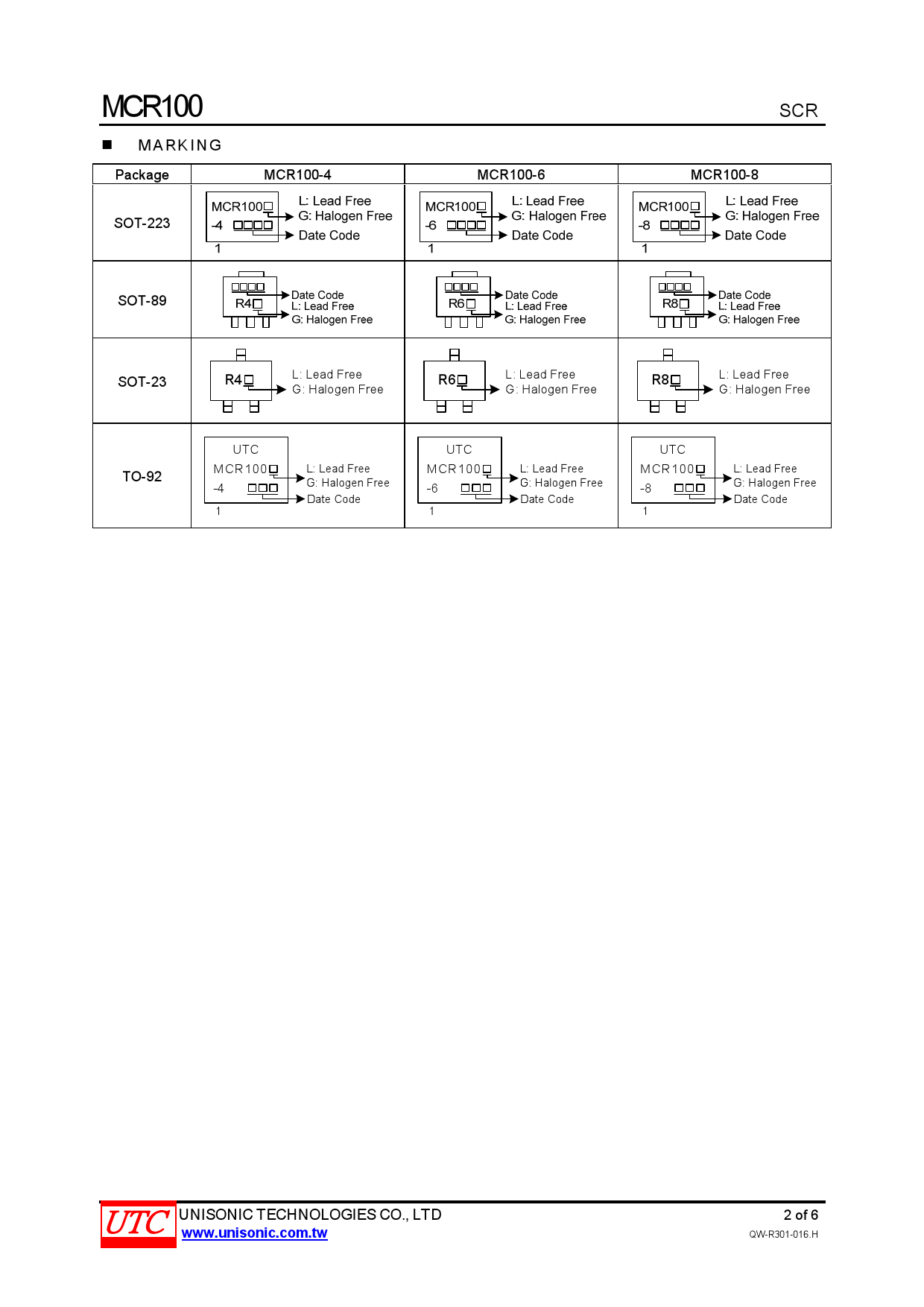 MCR100L-6-B-T92-B_（UTC(友顺)）MCR100L-6-B-T92-B中文资料_价格_PDF手册-立创电子商城