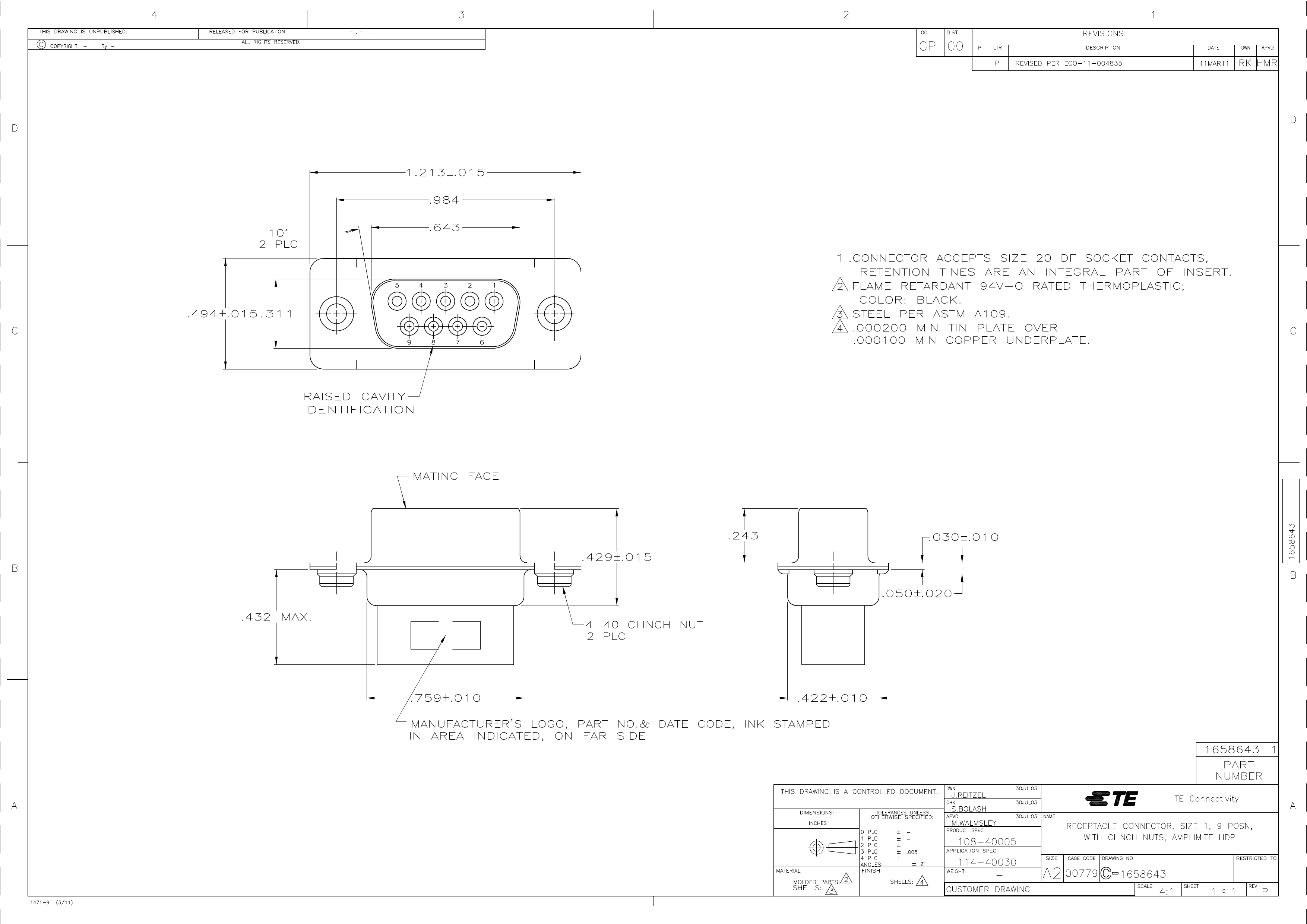 1658643-1_（TE Connectivity(美国泰科)）1658643-1中文资料_价格_PDF手册-立创电子商城