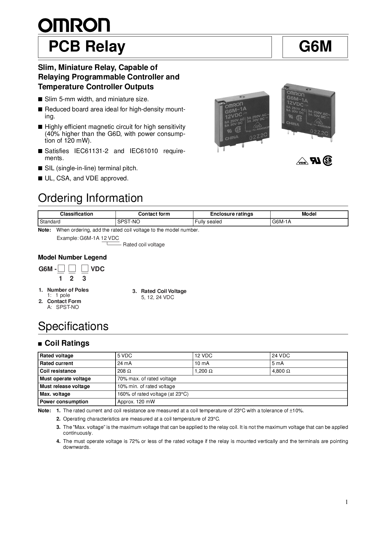 G6M-1A DC24_（OMRON(欧姆龙)）G6M-1A DC24中文资料_价格_PDF手册-立创电子商城
