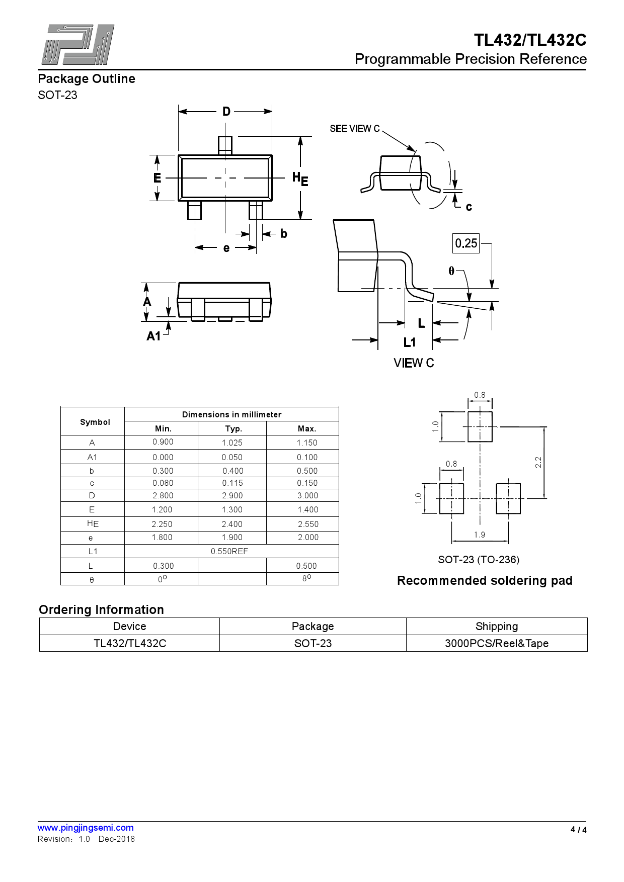 TL432_（PJSEMI(平晶微)）TL432中文资料_价格_PDF手册-立创电子商城