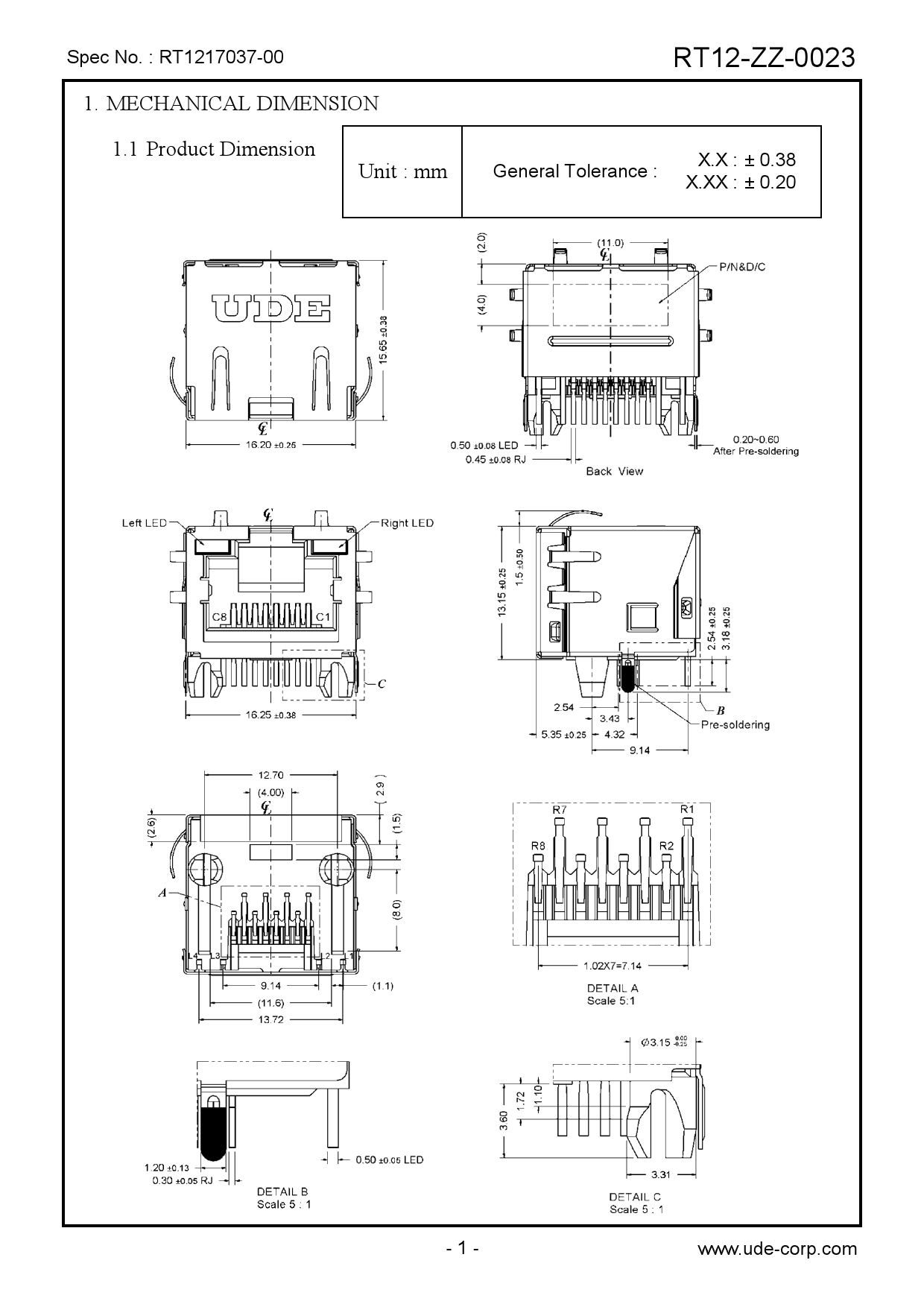 RT12-ZZ-0023_（UDE(涌德电子)）RT12-ZZ-0023中文资料_价格_PDF手册-立创电子商城