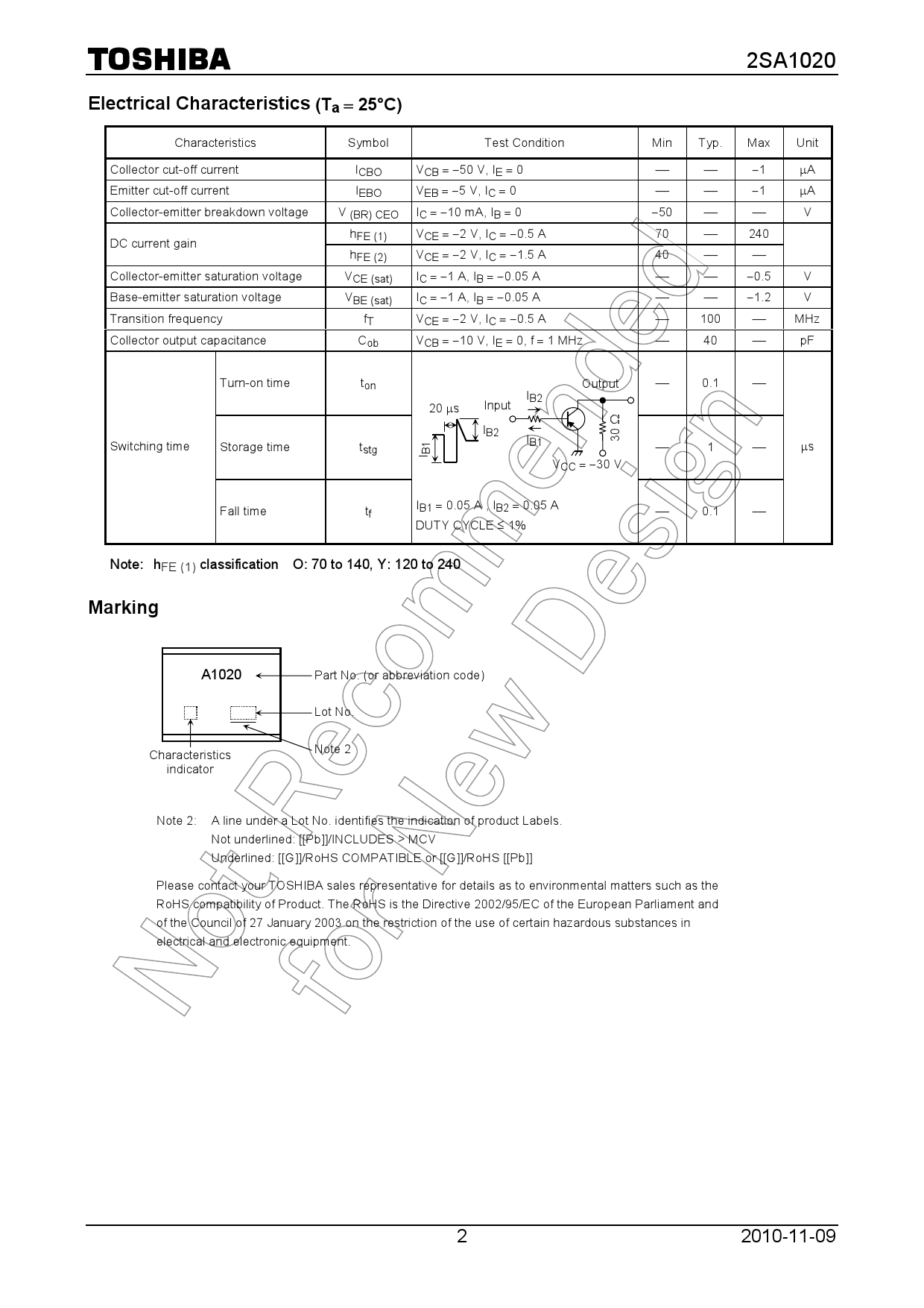 2SA1020-Y(TE6,F,M)_（TOSHIBA(东芝)）2SA1020-Y(TE6,F,M)中文资料_价格_PDF手册-立创电子商城