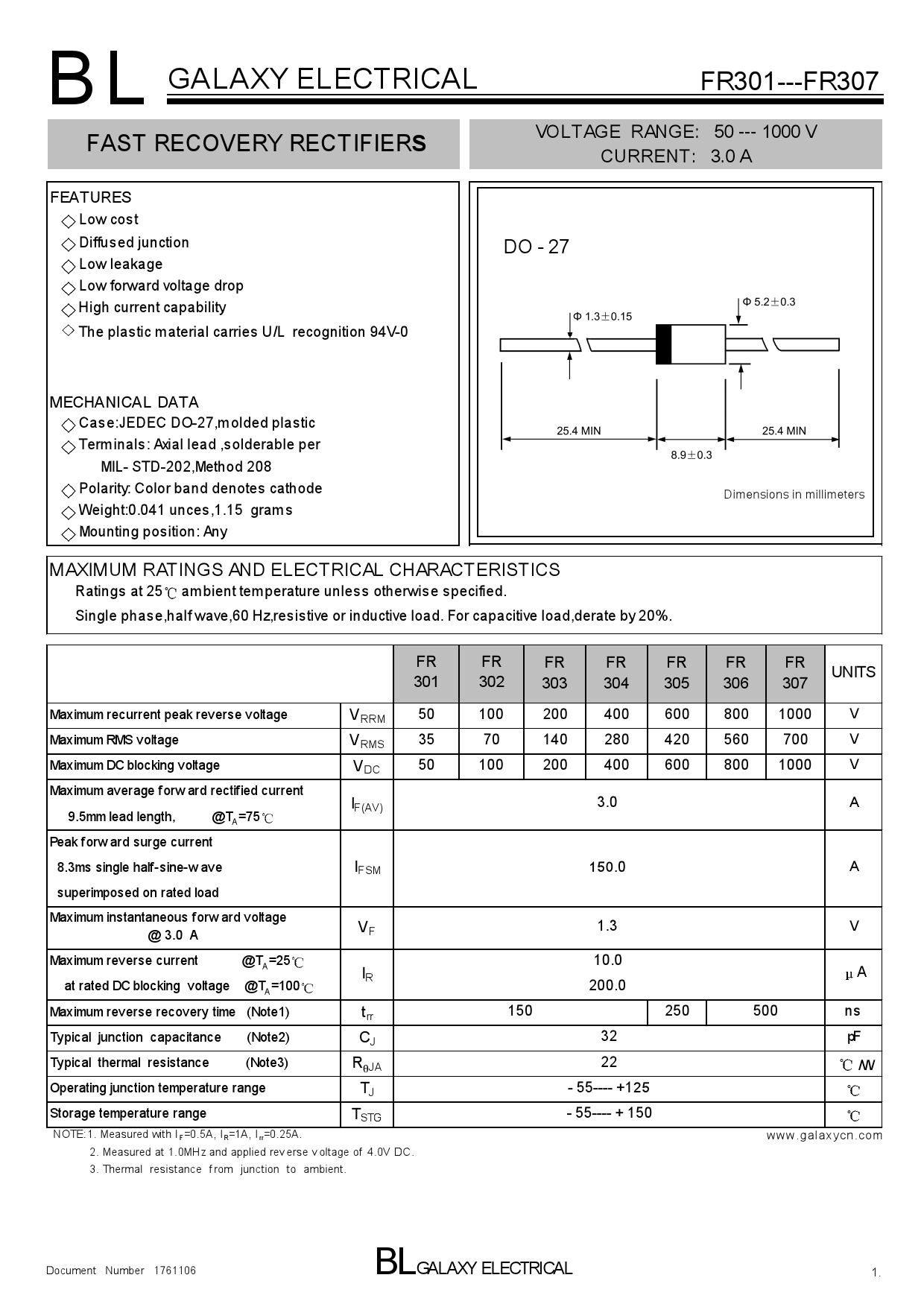 FR304_（银河微电子）FR304中文资料_价格_PDF手册-立创电子商城