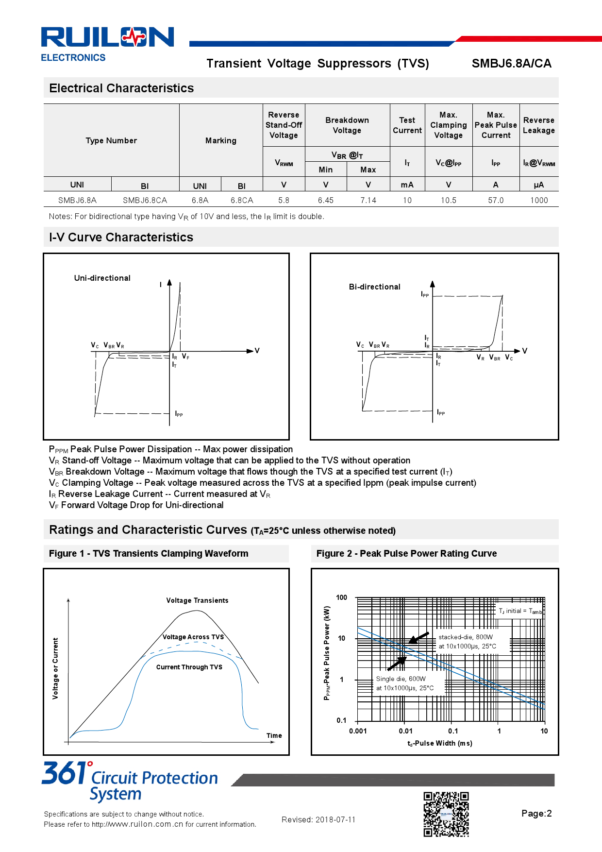 SMBJ6.8CA_（RUILON(瑞隆源)）SMBJ6.8CA中文资料_价格_PDF手册-立创电子商城