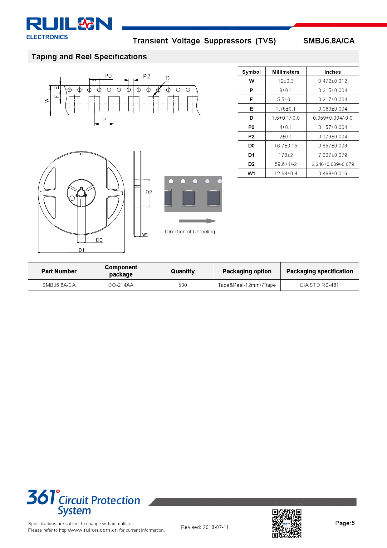 SMBJ6.8CA_（RUILON(瑞隆源)）SMBJ6.8CA中文资料_价格_PDF手册-立创电子商城