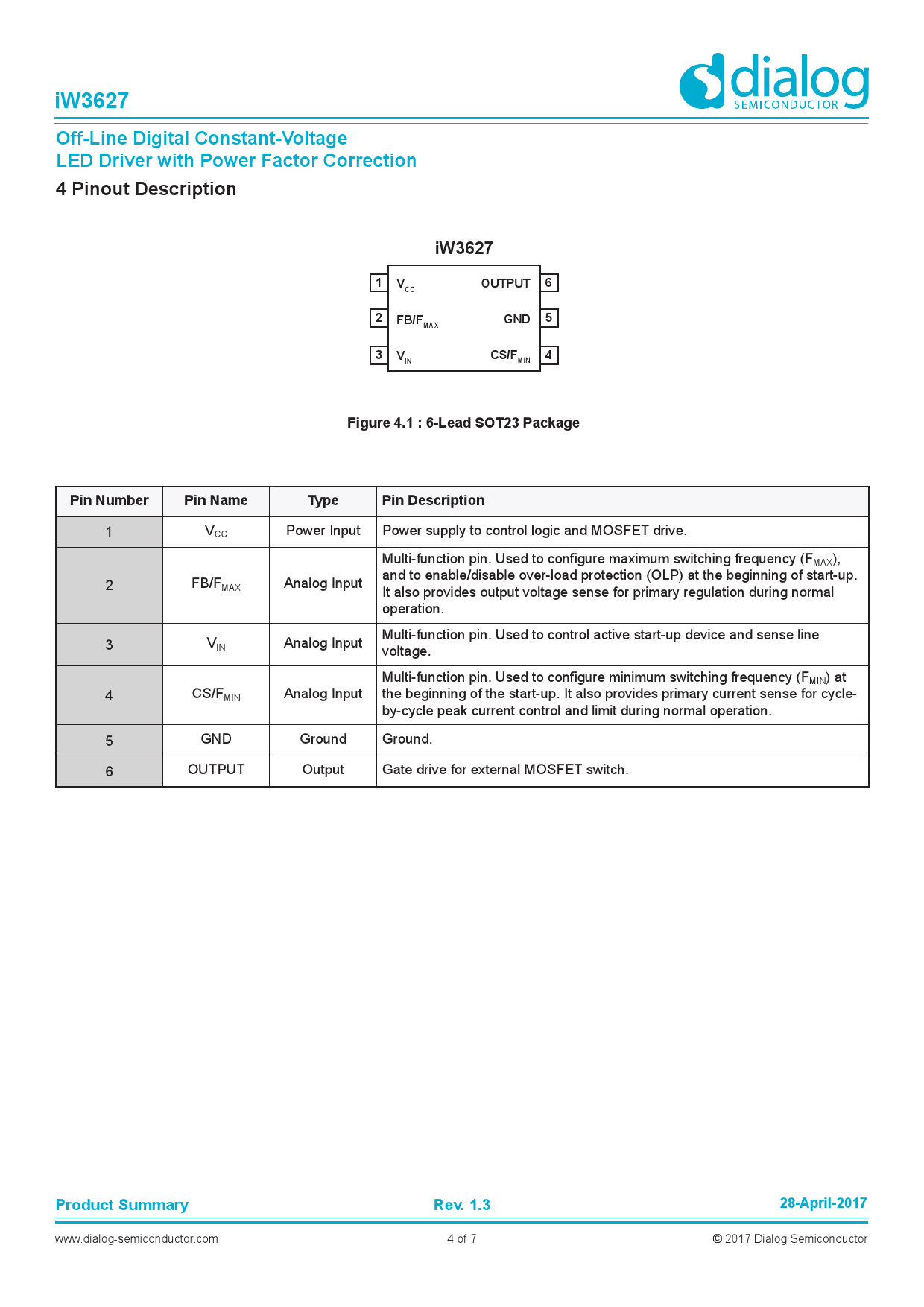 IW3627-00_（Dialog Semiconductor）IW3627-00中文资料_价格_PDF手册-立创电子商城