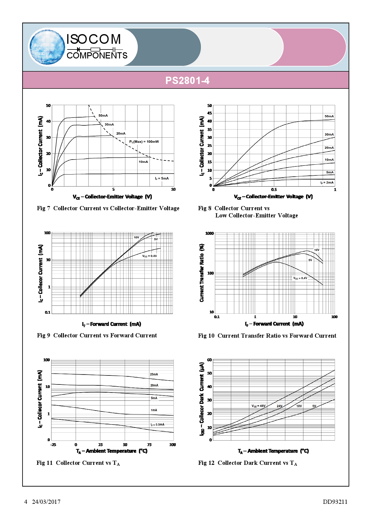 PS2801-4_（ISOCOM(英国安数光)）PS2801-4中文资料_价格_PDF手册-立创电子商城