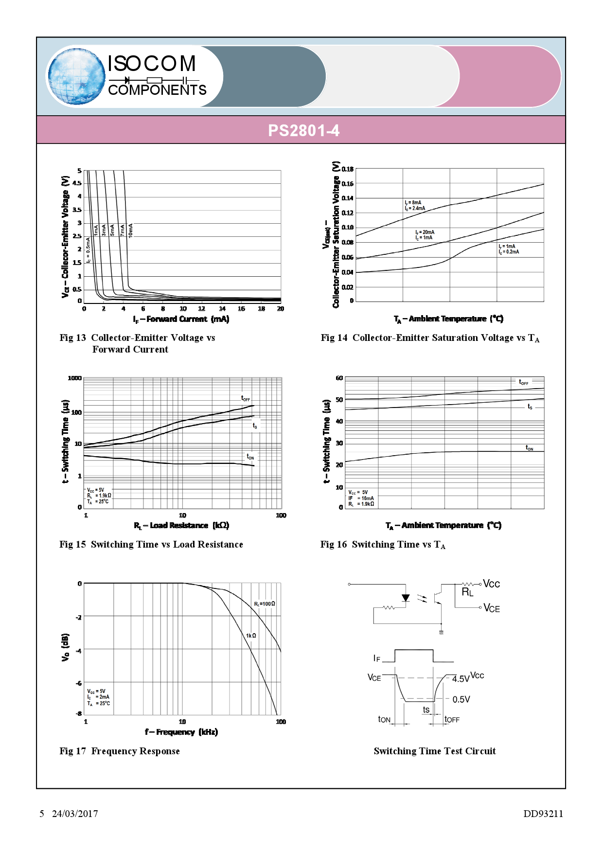 PS2801-4_（ISOCOM(英国安数光)）PS2801-4中文资料_价格_PDF手册-立创电子商城