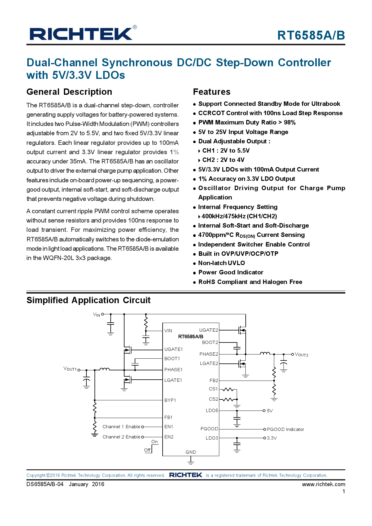 RT6585BGQW_（RICHTEK(台湾立锜)）RT6585BGQW中文资料_价格_PDF手册-立创电子商城