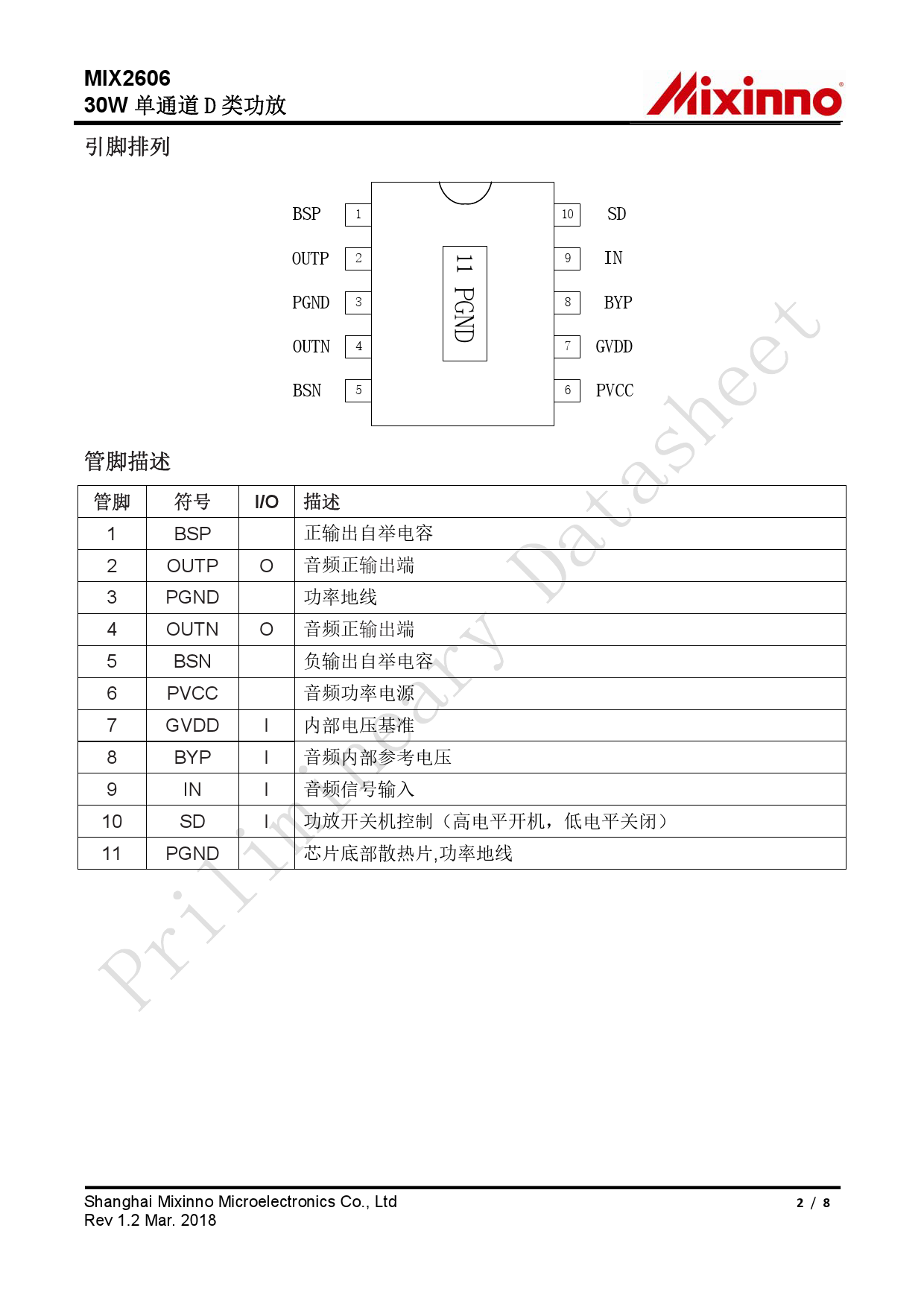 MIX2606_（MIXINNO(矽诺微)）MIX2606中文资料_价格_PDF手册-立创电子商城