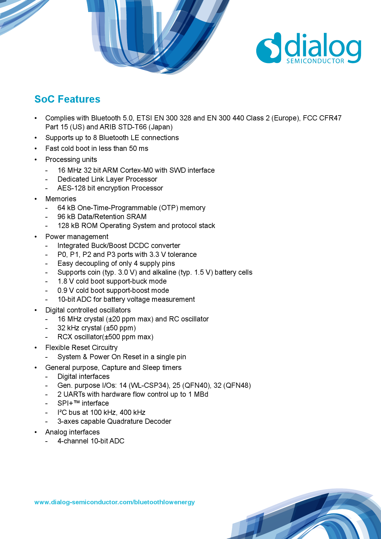 DA14585-00000AT2_（Dialog Semiconductor）DA14585-00000AT2中文资料_价格_PDF手册-立创电子商城