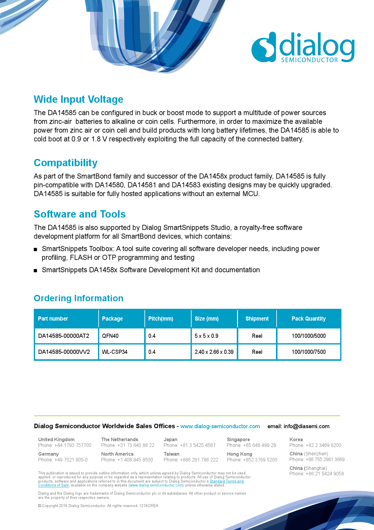 DA14585-00000AT2_（Dialog Semiconductor）DA14585-00000AT2中文资料_价格_PDF手册-立创电子商城