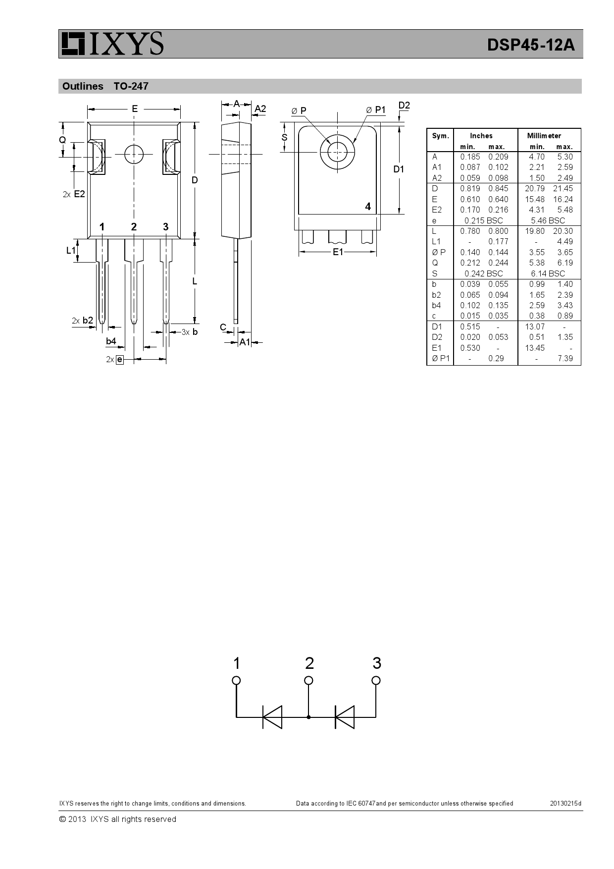 DSP45-12A_（IXYS）DSP45-12A中文资料_价格_PDF手册-立创电子商城