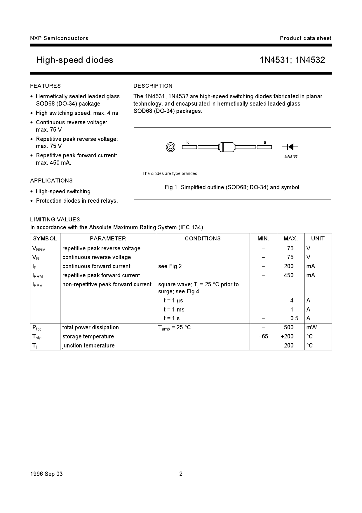 1N4531,133_（Nexperia(安世)）1N4531,133中文资料_价格_PDF手册-立创电子商城