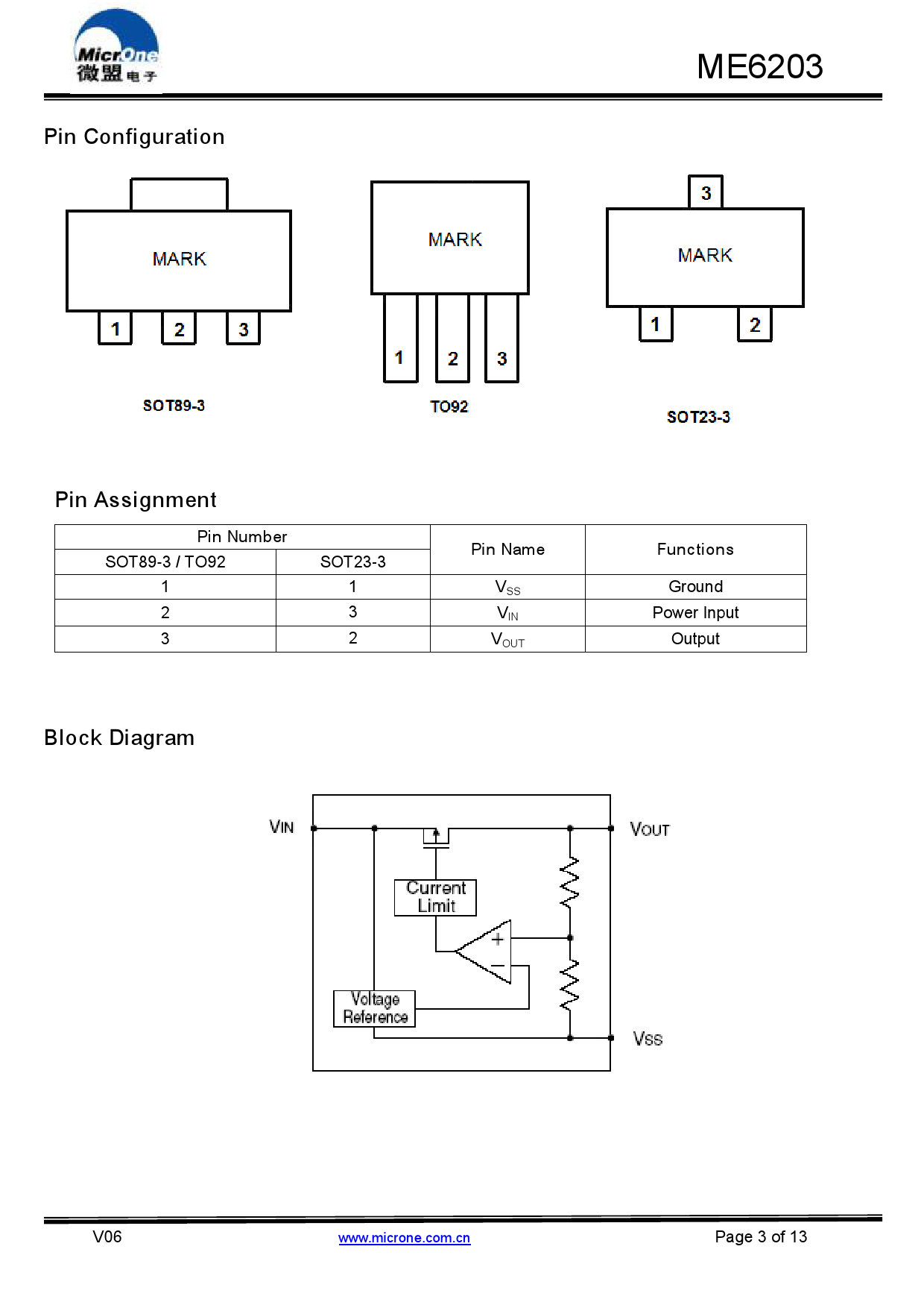 ME6203A30M3G_（MICRONE(南京微盟)）ME6203A30M3G中文资料_价格_PDF手册-立创电子商城