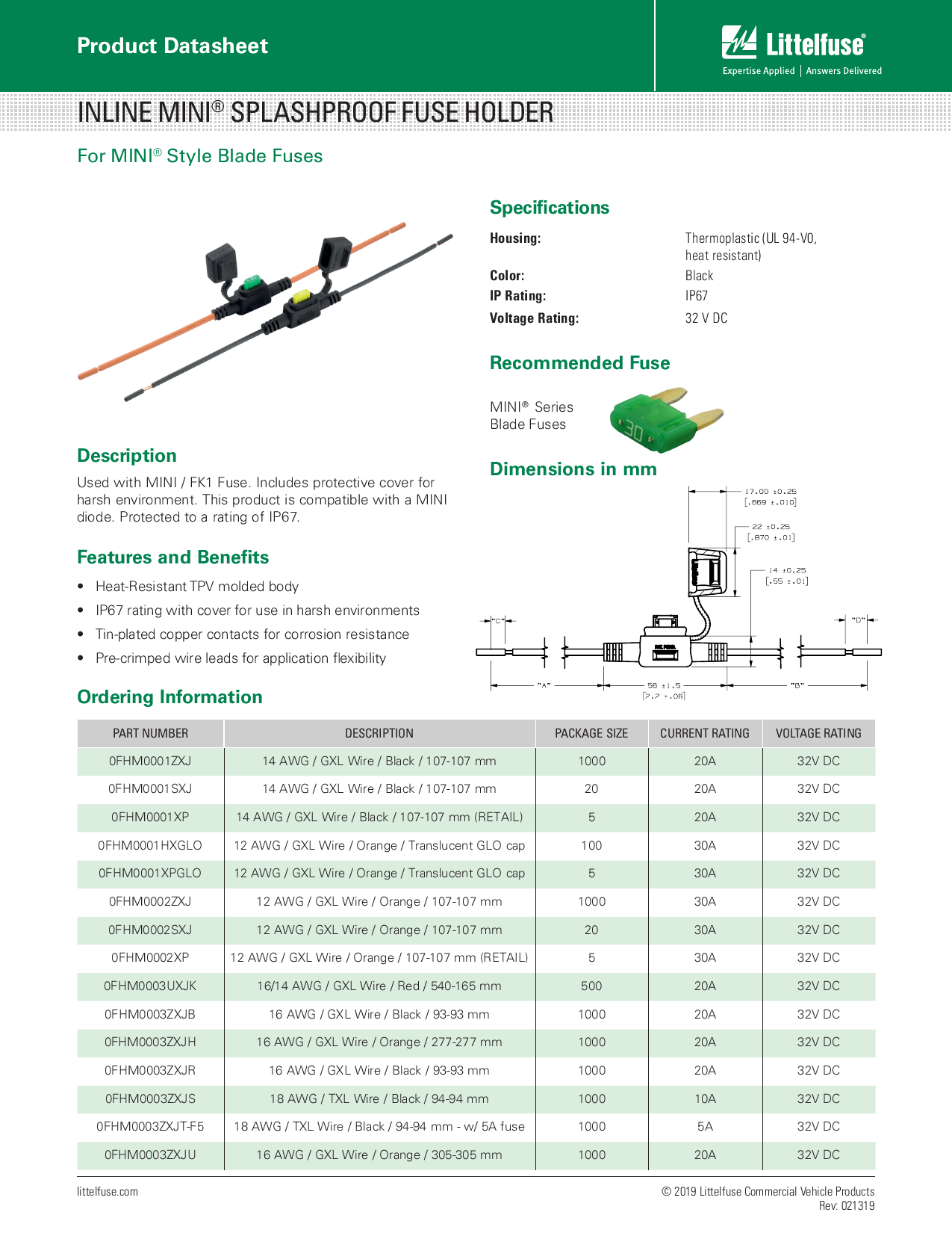 0FHM0001ZXJ_（Littelfuse(美国力特)）0FHM0001ZXJ中文资料_价格_PDF手册-立创电子商城