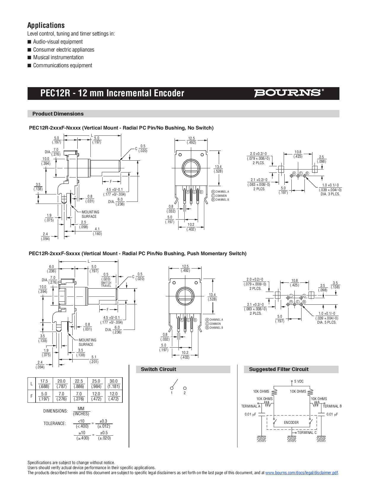 PEC12R-4220F-N0024_（BOURNS）PEC12R-4220F-N0024中文资料_价格_PDF手册-立创电子商城