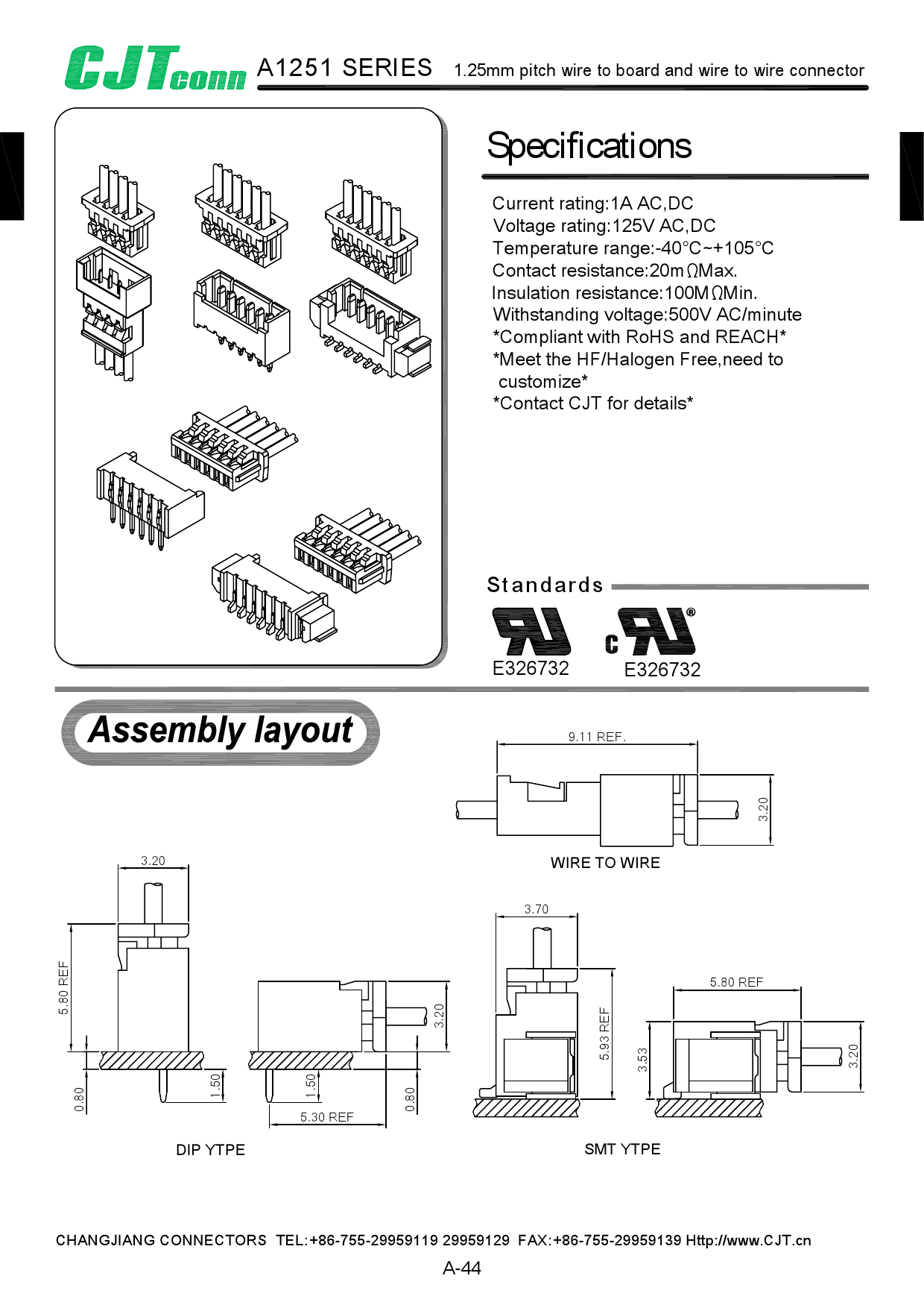 A1251H-2P_（CJT(长江连接器)）A1251H-2P中文资料_价格_PDF手册-立创电子商城