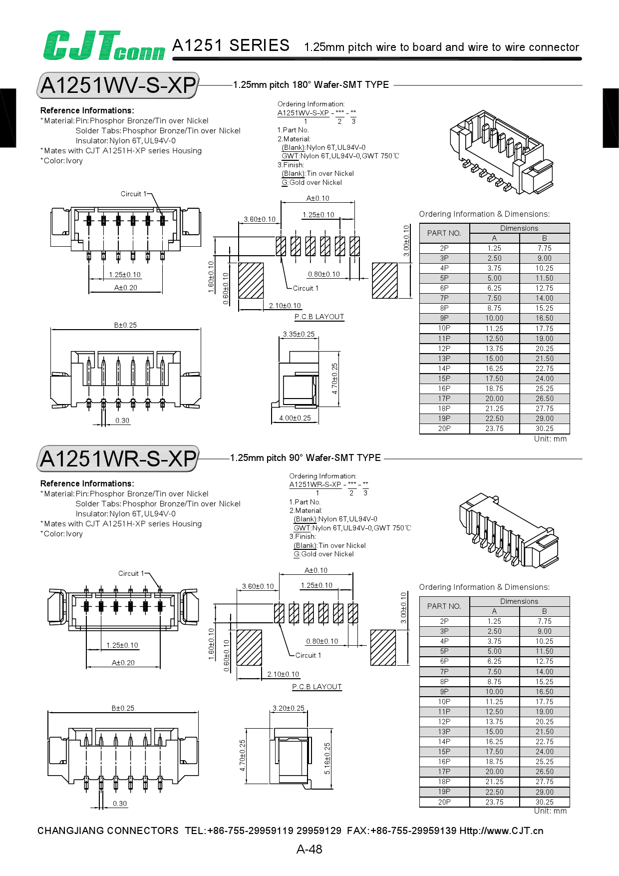 A1251H-2P_（CJT(长江连接器)）A1251H-2P中文资料_价格_PDF手册-立创电子商城