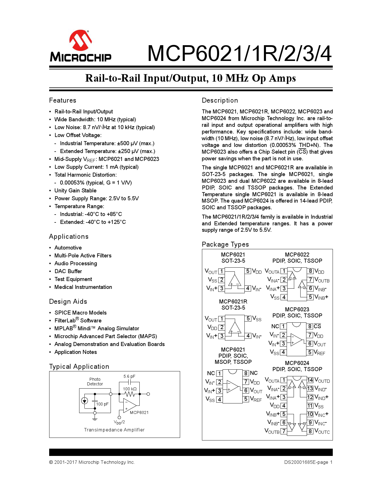 MCP6024-E/SL_（MICROCHIP(美国微芯)）MCP6024-E/SL中文资料_价格_PDF手册-立创电子商城