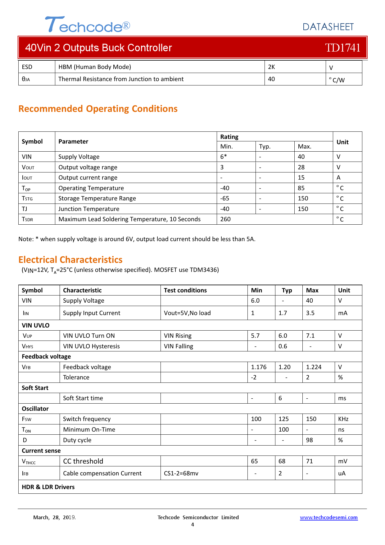 TD1741_（Techcode(泰德)）TD1741中文资料_价格_PDF手册-立创电子商城
