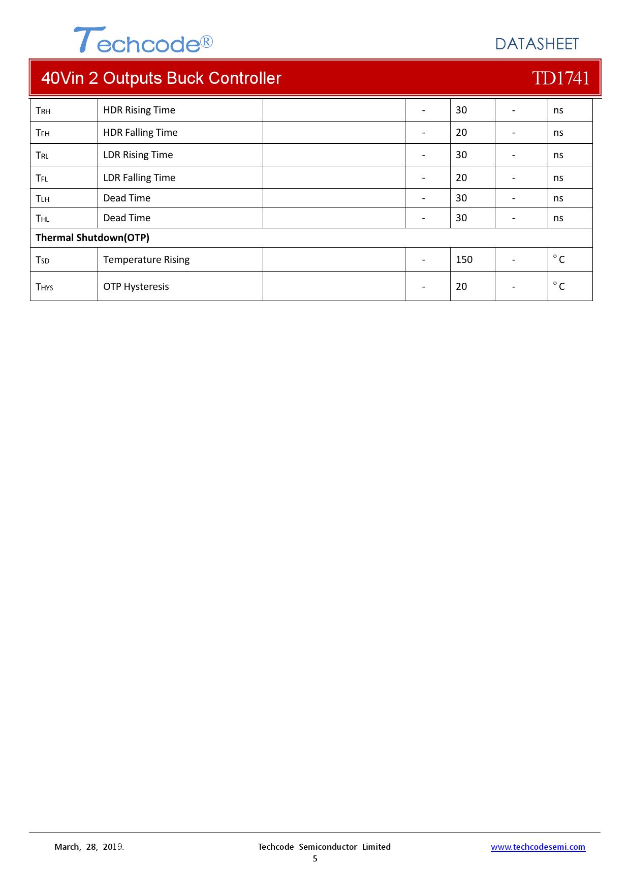 TD1741_（Techcode(泰德)）TD1741中文资料_价格_PDF手册-立创电子商城