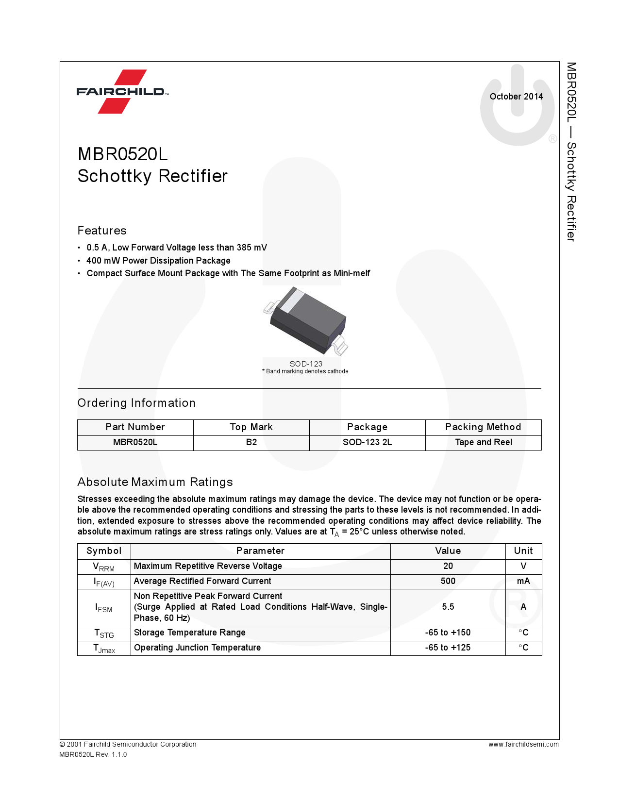 MBR0520L_（ON(安森美)）MBR0520L中文资料_价格_PDF手册-立创电子商城