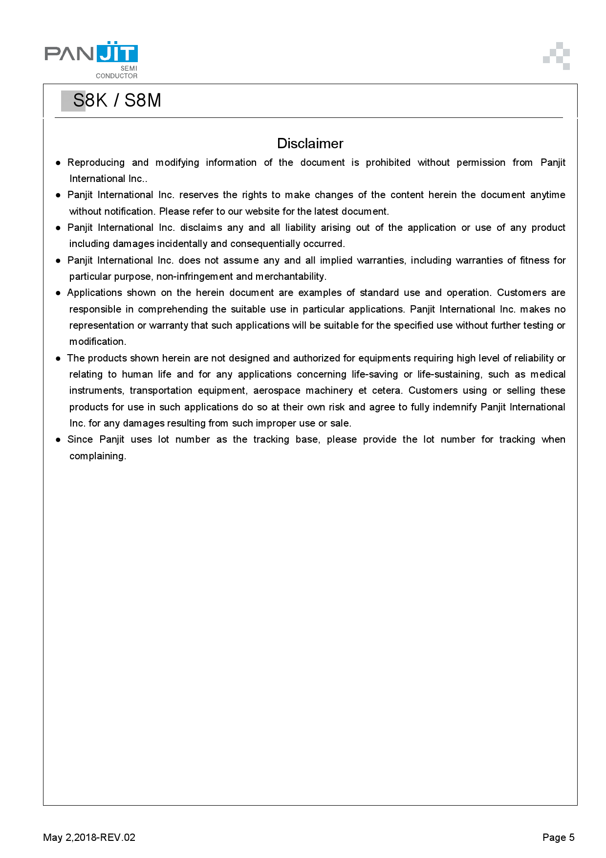 S8K_R1_00001_（PANJIT(强茂)）S8K_R1_00001中文资料_价格_PDF手册-立创电子商城