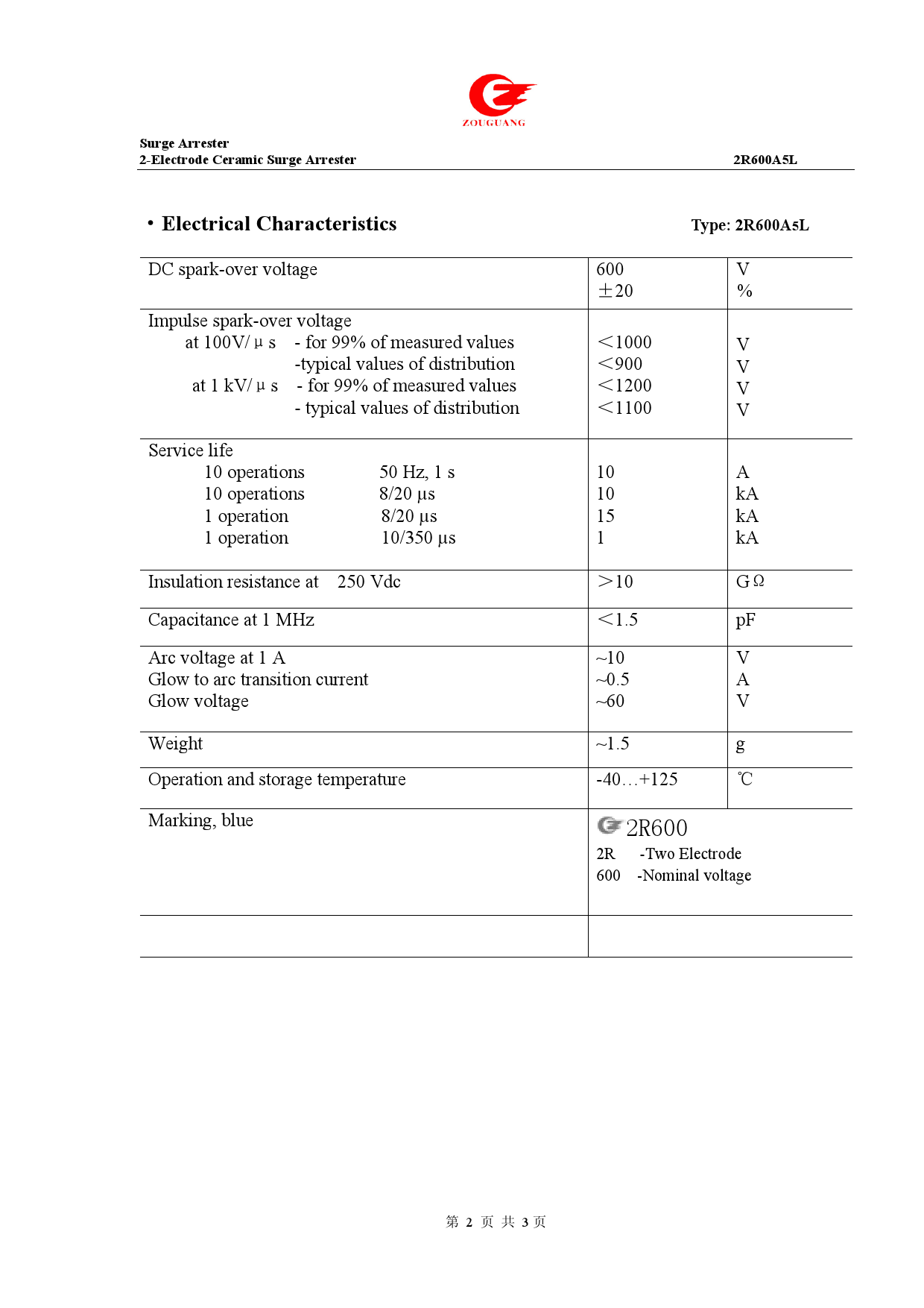 2R600A5L_（ZOUGUANG(邹光)）2R600A5L中文资料_价格_PDF手册-立创电子商城