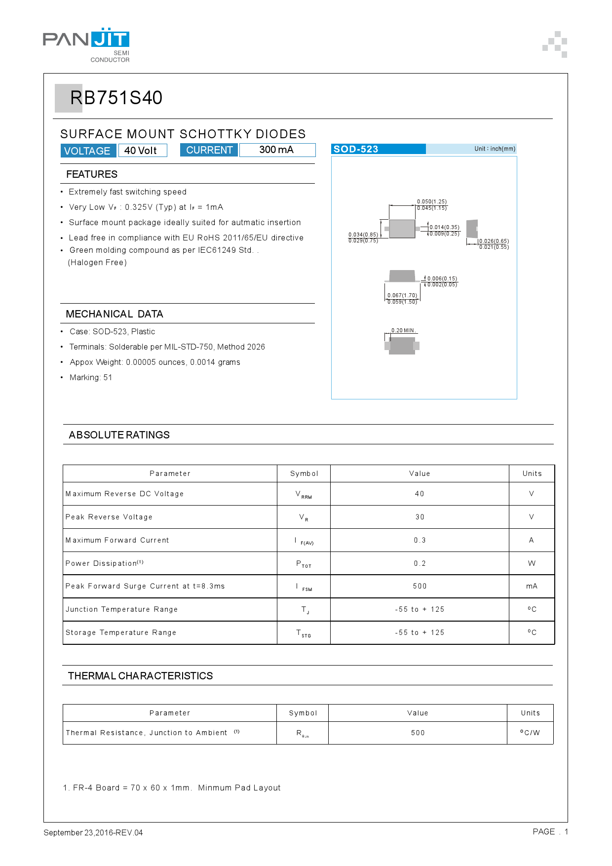 RB751S40_R1_00001_（PANJIT(强茂)）RB751S40_R1_00001中文资料_价格_PDF手册-立创电子商城