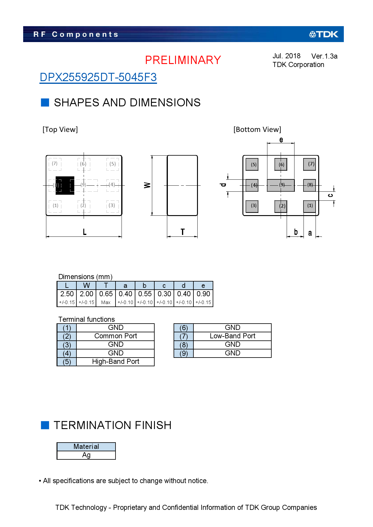 DPX255925DT-5045F3_（TDK）DPX255925DT-5045F3中文资料_价格_PDF手册-立创电子商城
