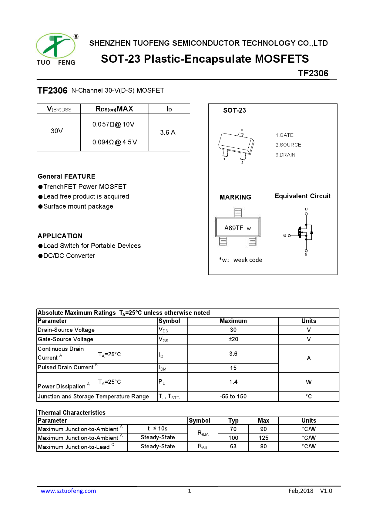 2306_（TF(拓锋)）2306中文资料_价格_PDF手册-立创电子商城