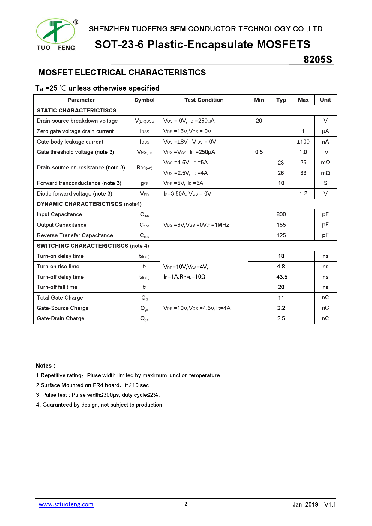 8205S_（TF(拓锋)）8205S中文资料_价格_PDF手册-立创电子商城