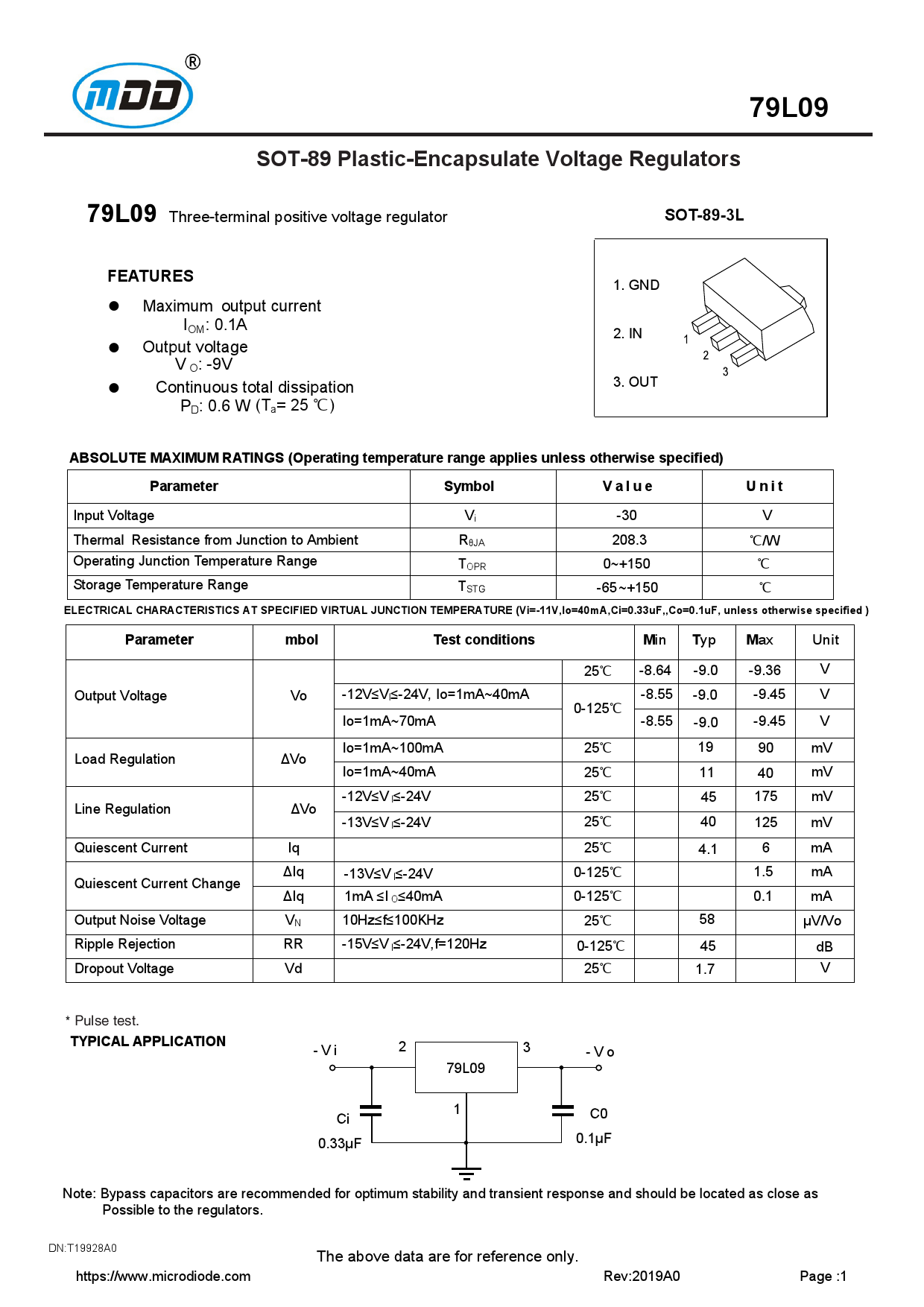 79L09_（MDD）79L09中文资料_价格_PDF手册-立创电子商城