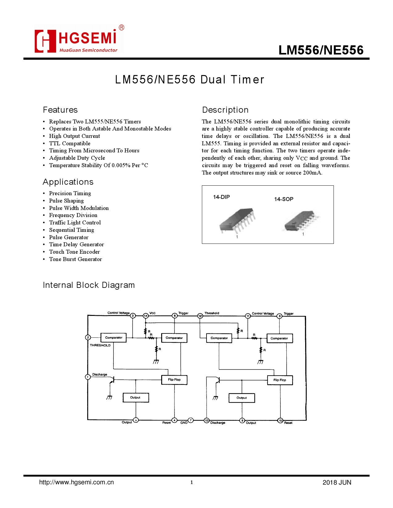 NE556N_（HGSEMI(华冠)）NE556N中文资料_价格_PDF手册-立创电子商城