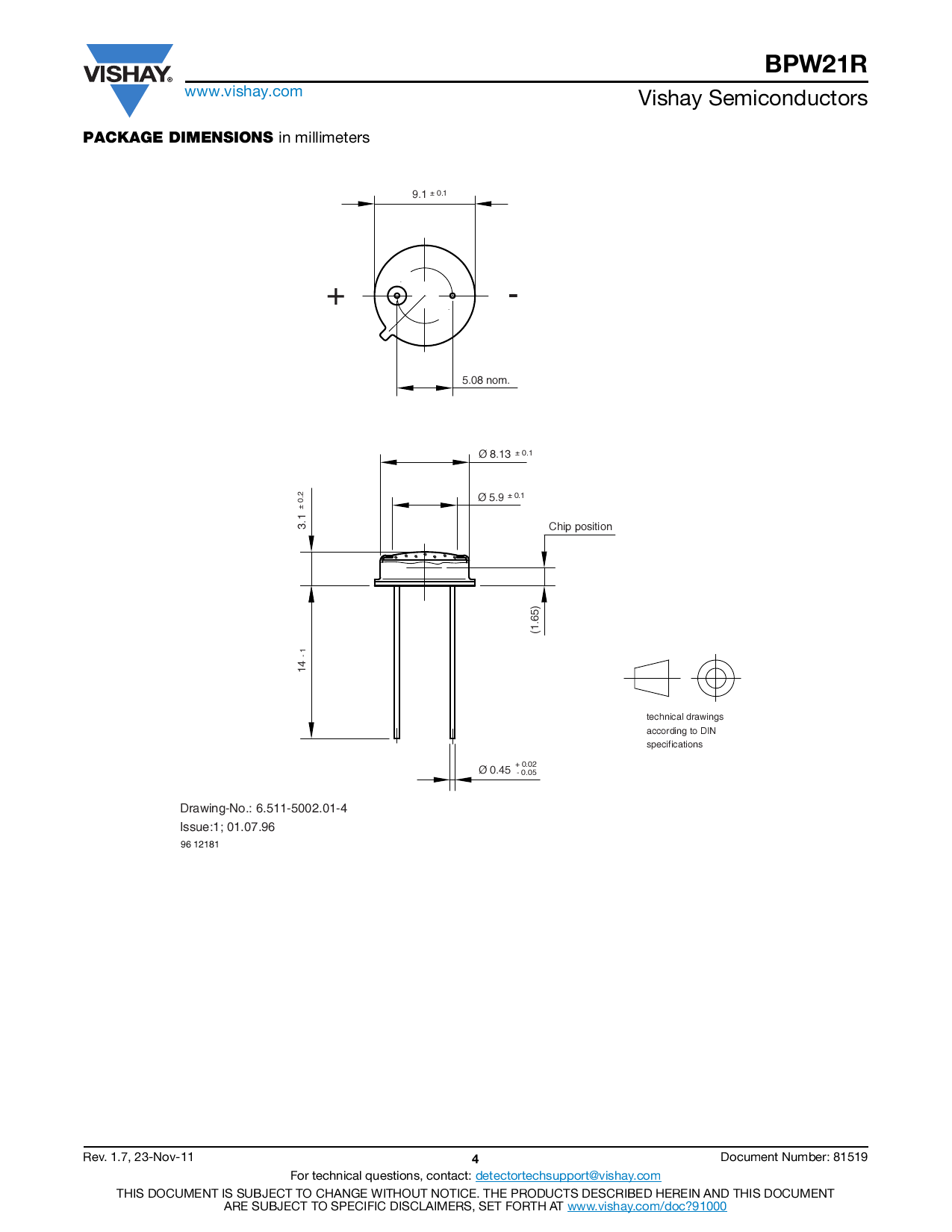 BPW21R_（VISHAY(威世)）BPW21R中文资料_价格_PDF手册-立创电子商城