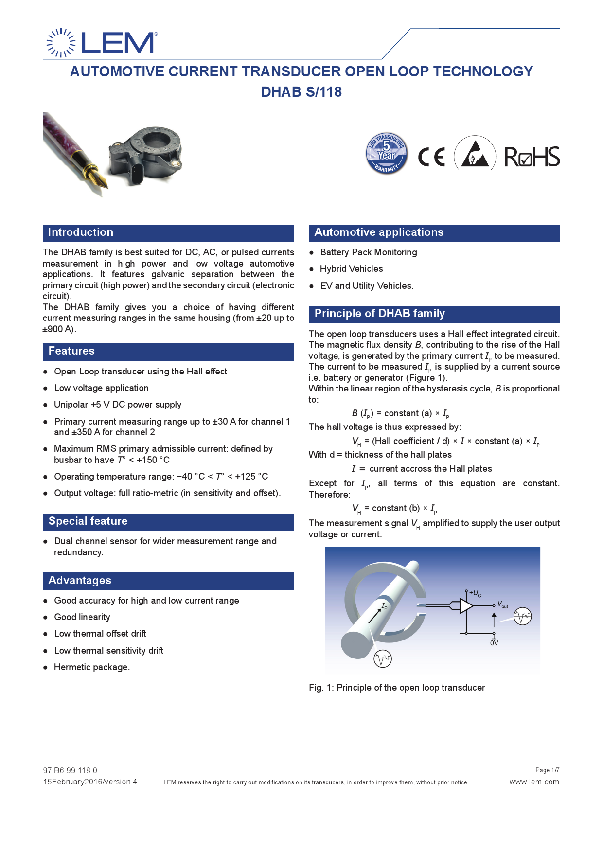 DHAB S/118_（LEM(莱姆)）DHAB S/118中文资料_价格_PDF手册-立创电子商城