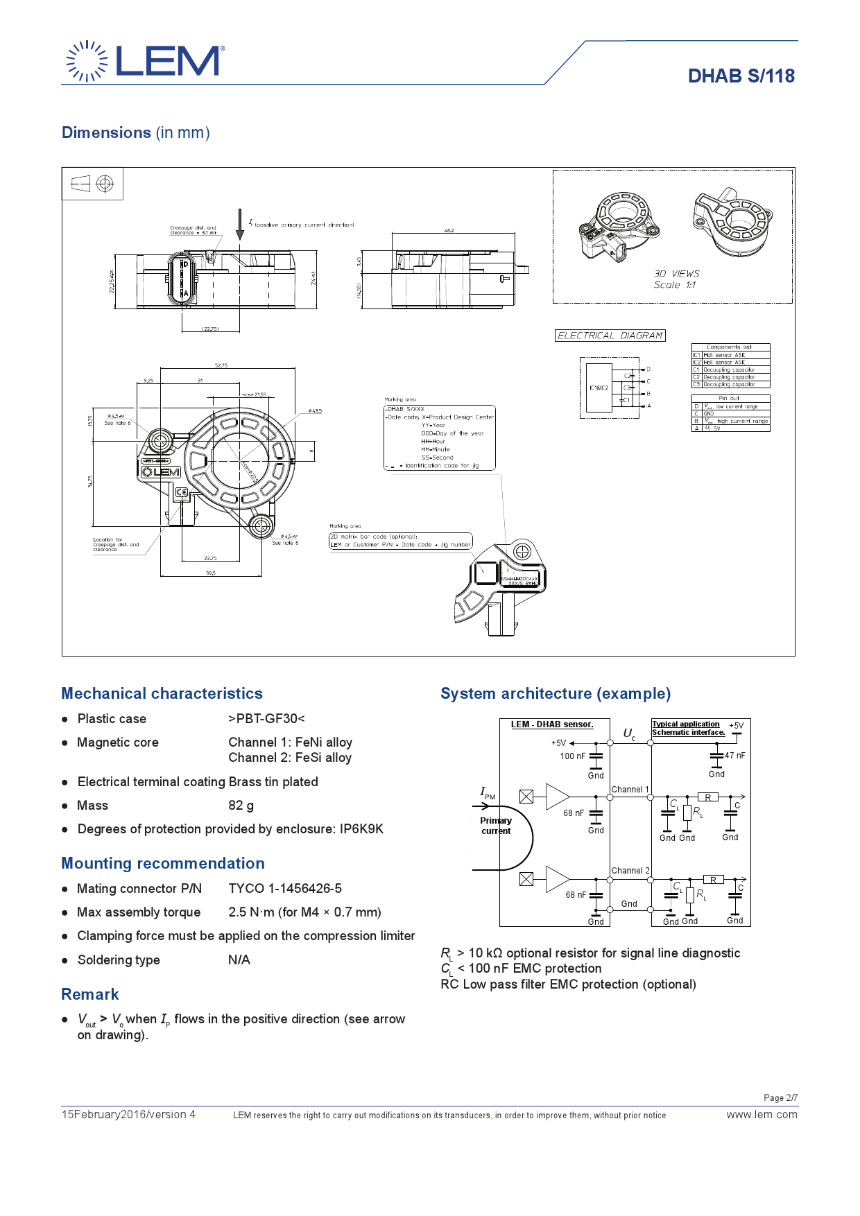 DHAB S/118_（LEM(莱姆)）DHAB S/118中文资料_价格_PDF手册-立创电子商城